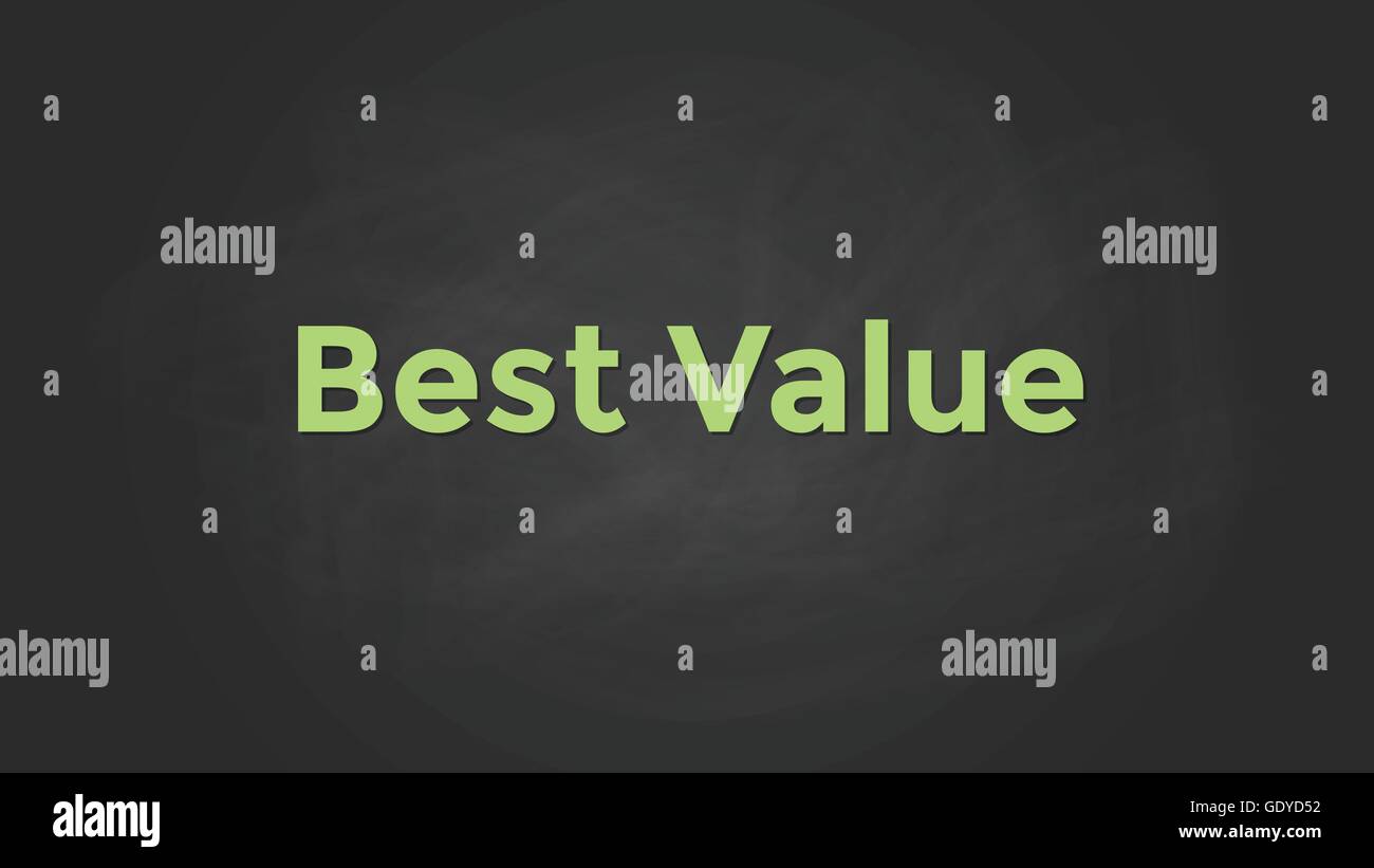 best value with blackboard text poster and chalkboard effect vector ...