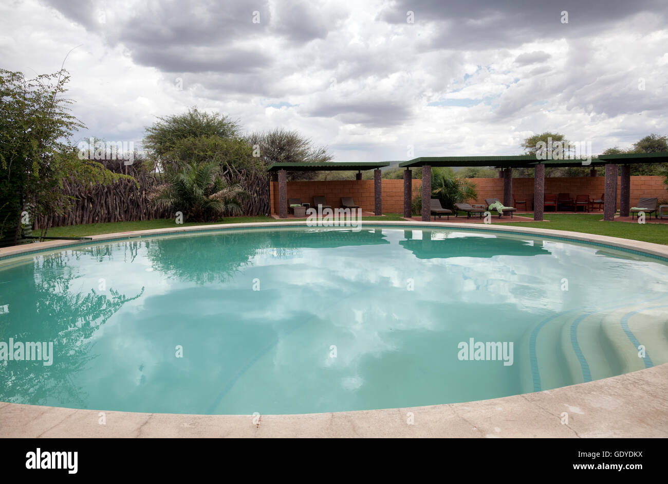 Swimming Pool at Plains Camp in Okonjima - Namibia Stock Photo - Alamy