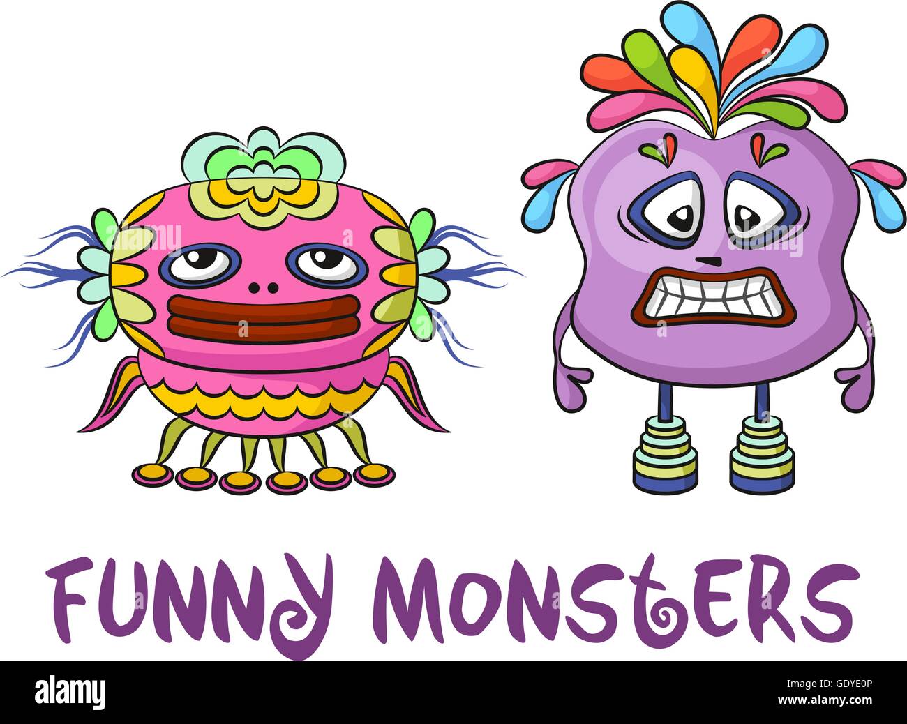 Cartoon Monsters Set Stock Vector Image & Art - Alamy