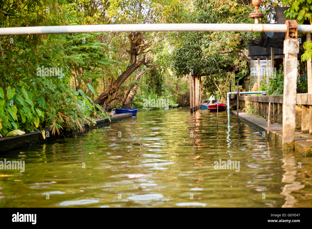 Beautiful view on Bangkok thonburi klongs - exploring the canals on a ...