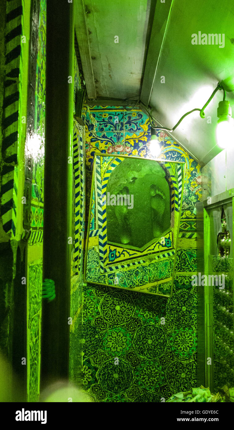 Picture of feet of Imam Reza in the Iranian city of neishabour, which ...