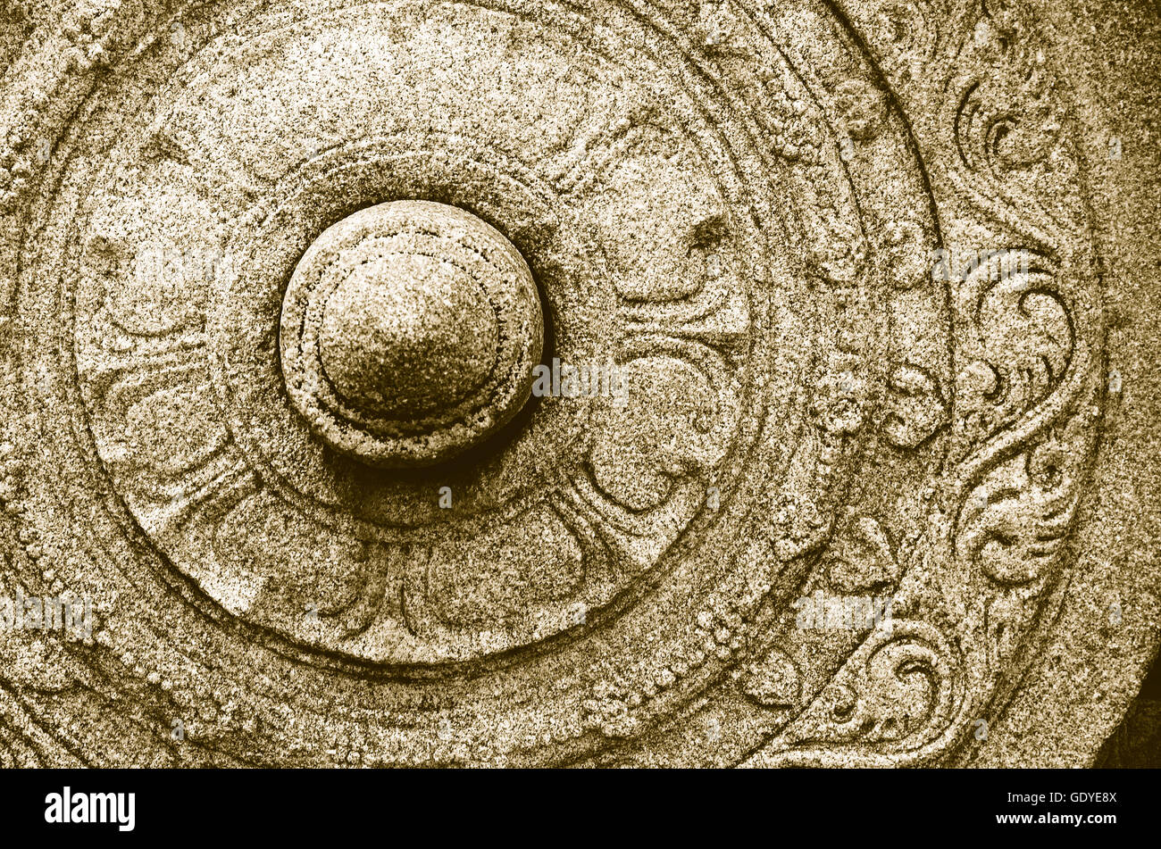 Carved wheel of a chariot, Made of a stone, Near Vitthala Temple, Hampi ...