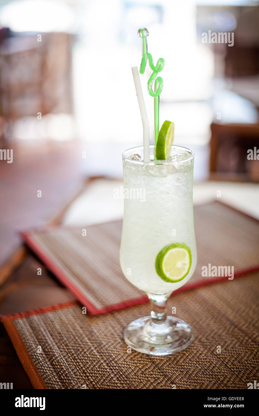 Freezing cold lime margarita. Traditional drink served with lime Stock ...
