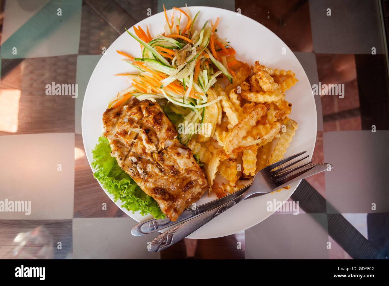 Fresh bbq barracuda fish fillet.Traditional khmer cambodian cuisine ...