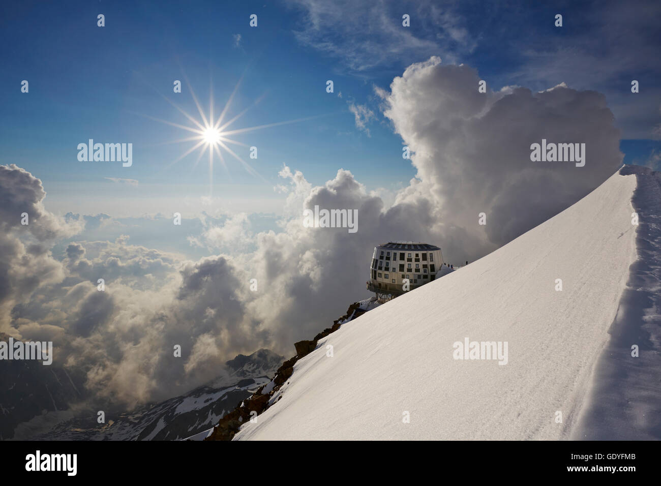 geography / travel, France, Gouter refuge (3835m) at sunrise, starting ...