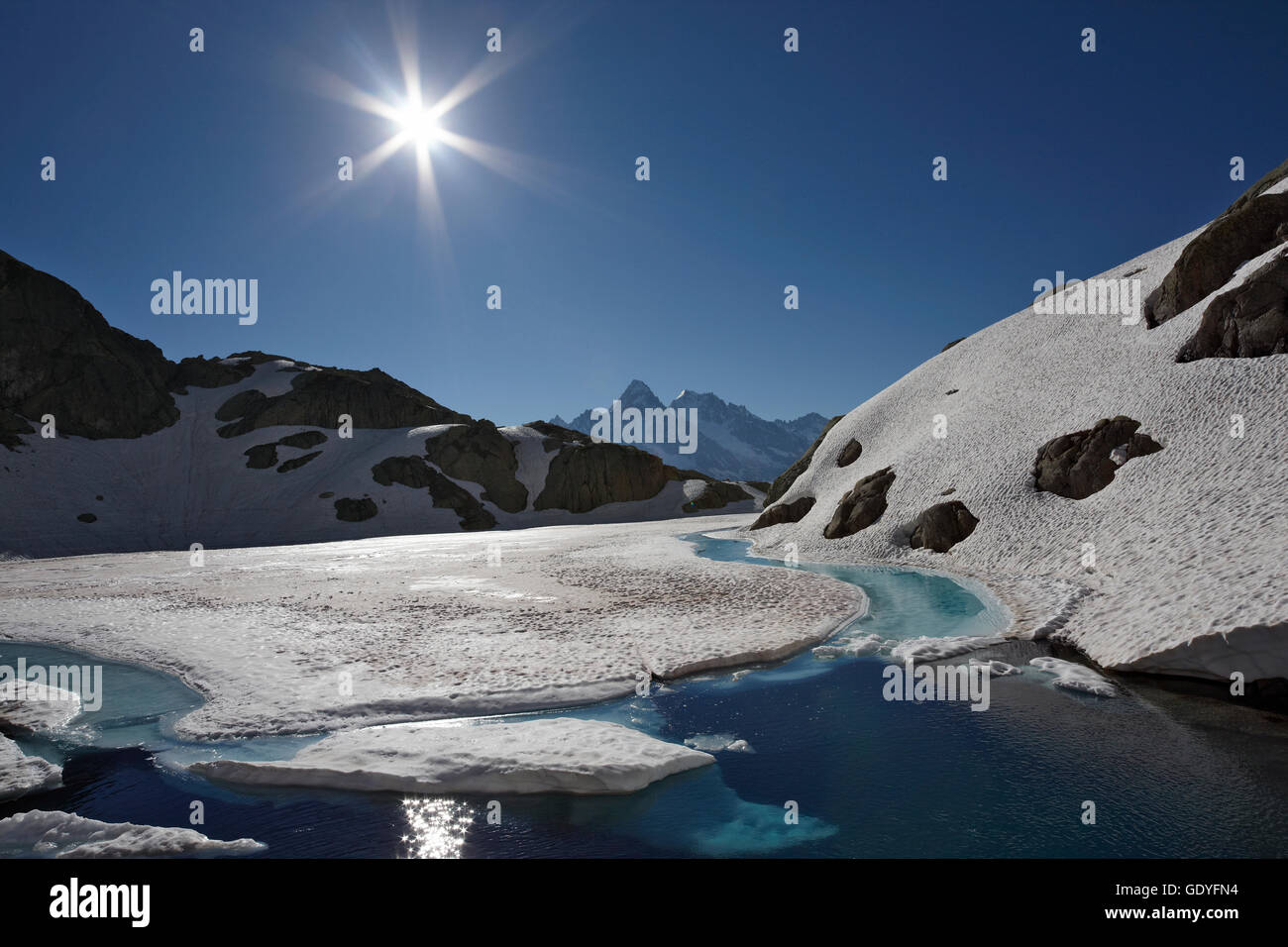 geography / travel, France, Lac Blanc in the aiguille Rouges range in ...