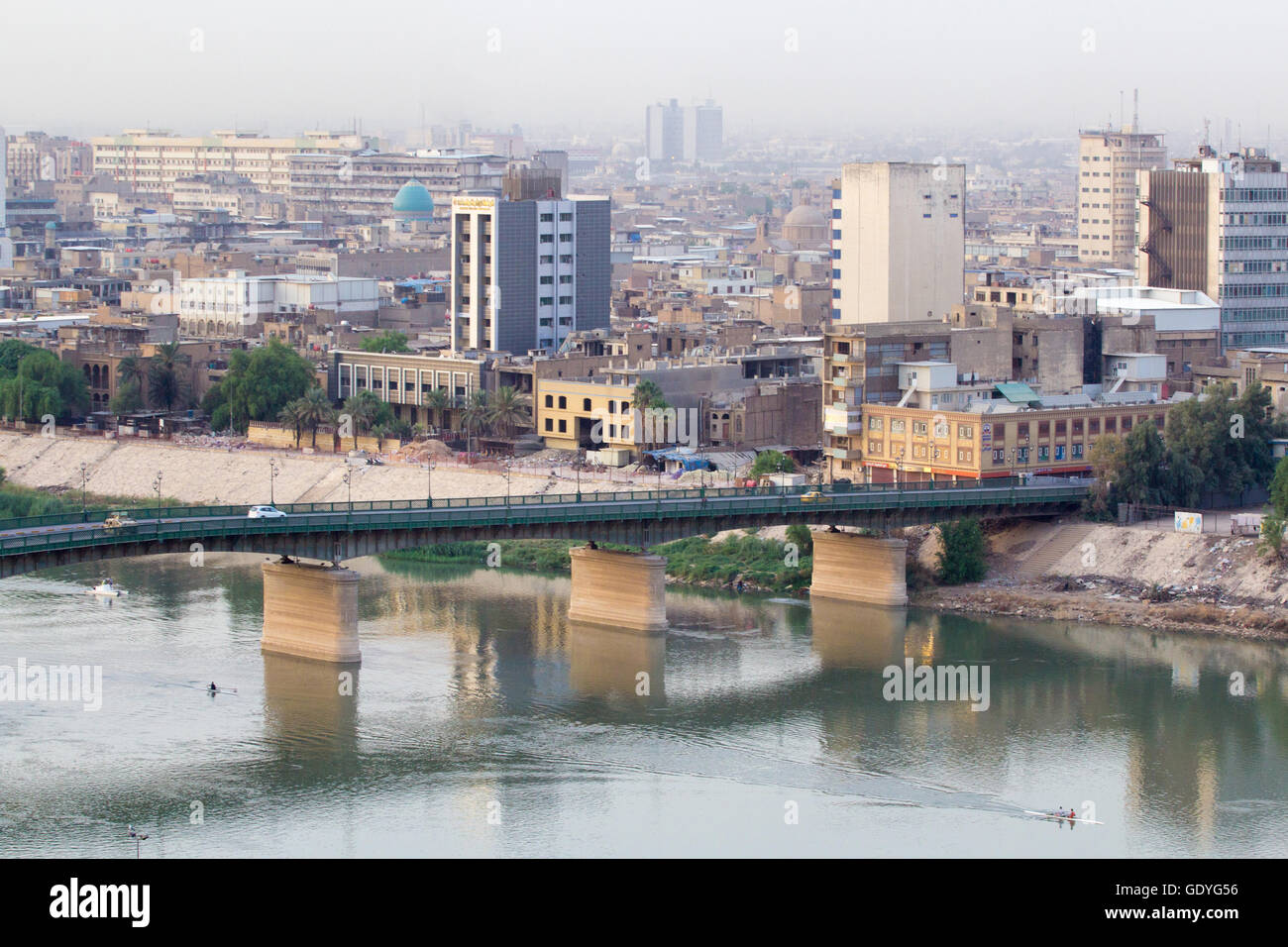 Aerial photo of the city of Baghdad, and shows where residential ...