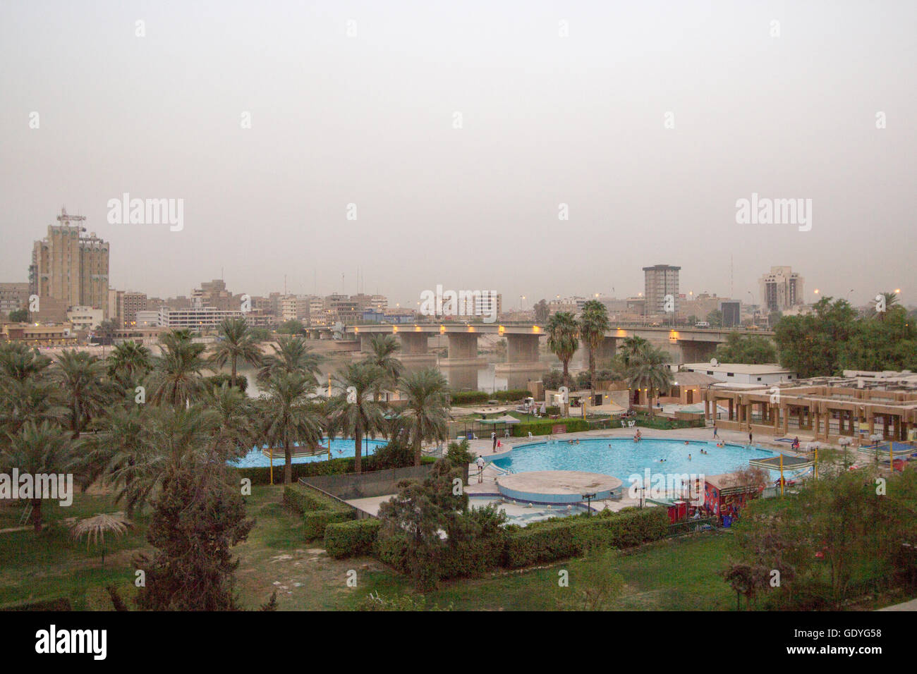 Aerial photo of the city of Baghdad, and shows where residential ...