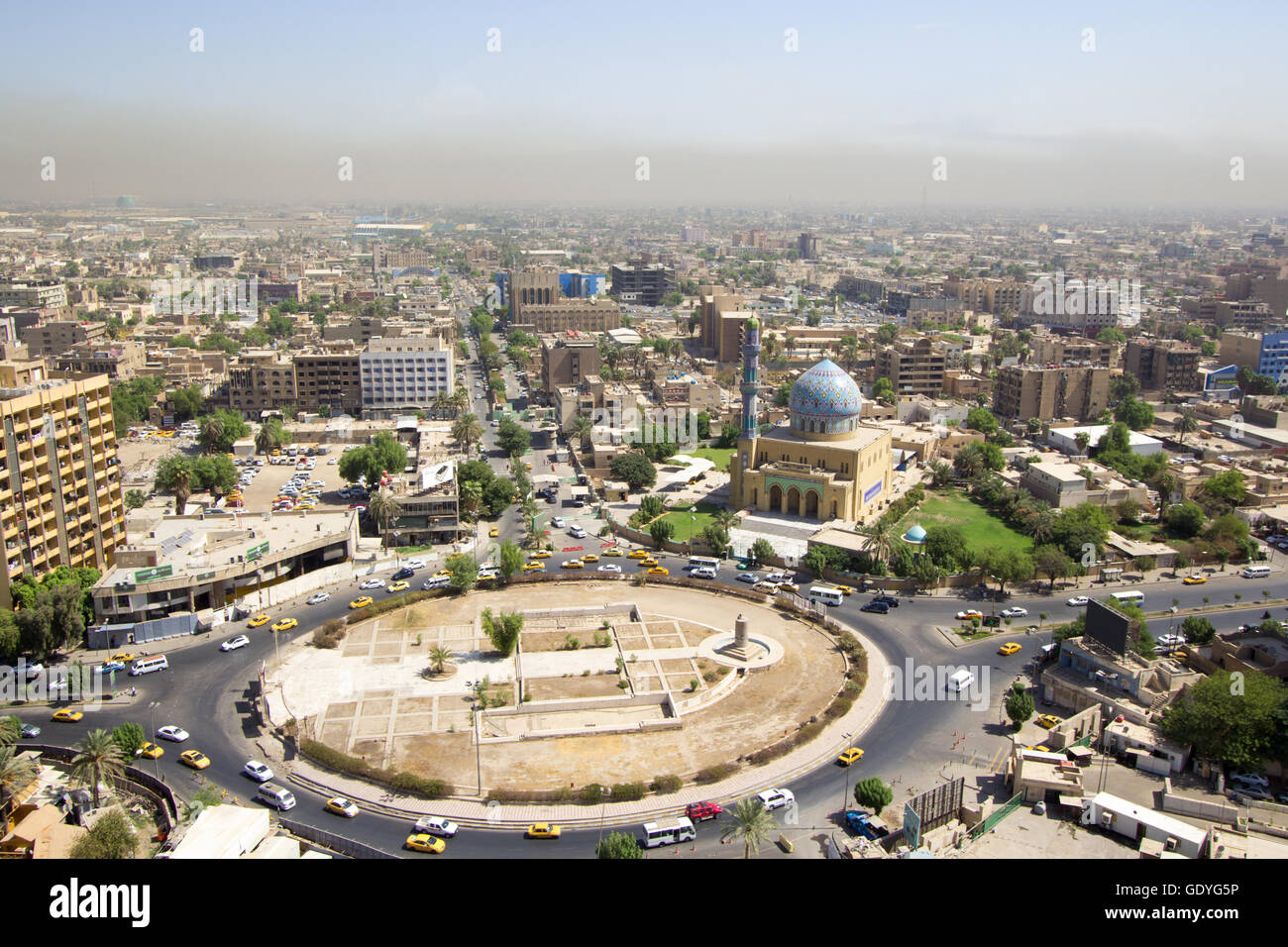 Aerial photo of the city of Baghdad, and shows where residential ...