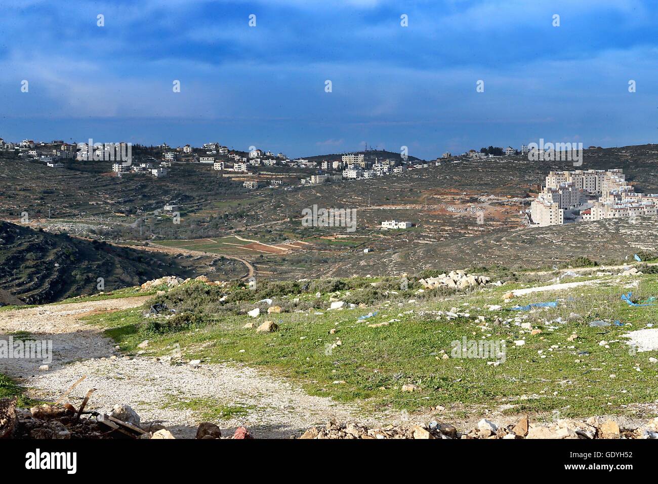 View of Ramallah, a city in the Palestinian autonomous areas in the ...