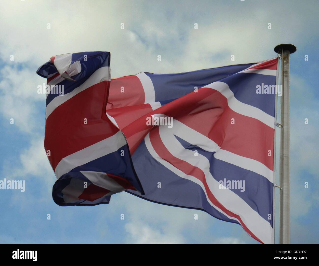 The British flag is waving in the wind in Bernkastel-Kues, March 22 ...