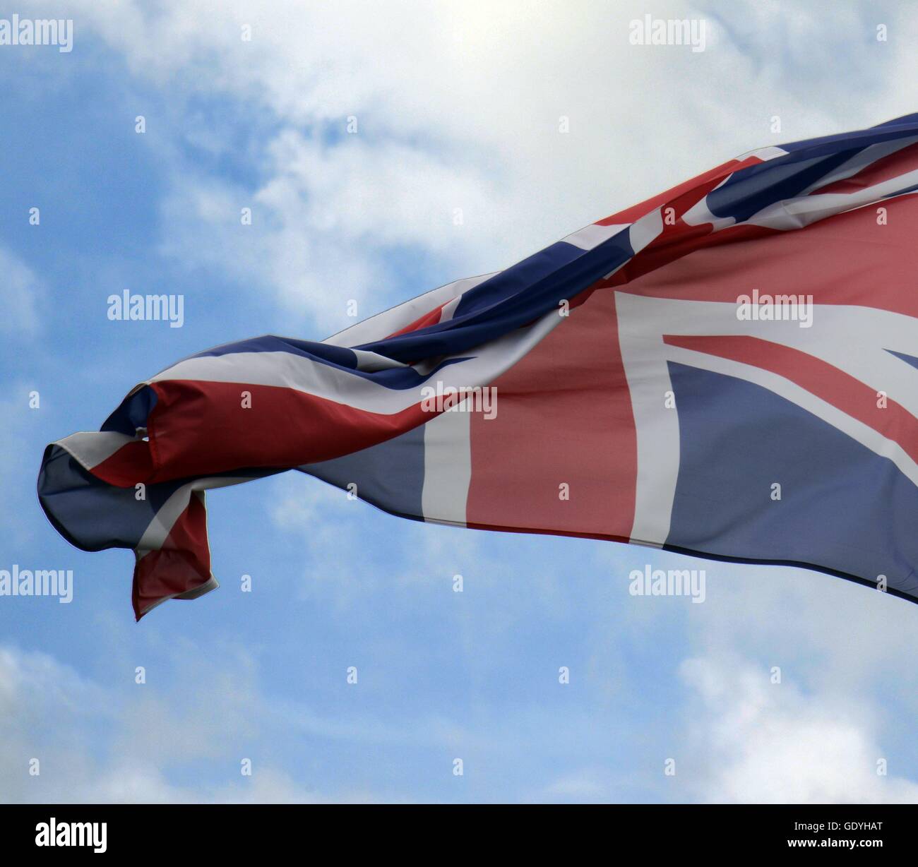 The British flag is waving in the wind in Bernkastel-Kues, March 22 ...