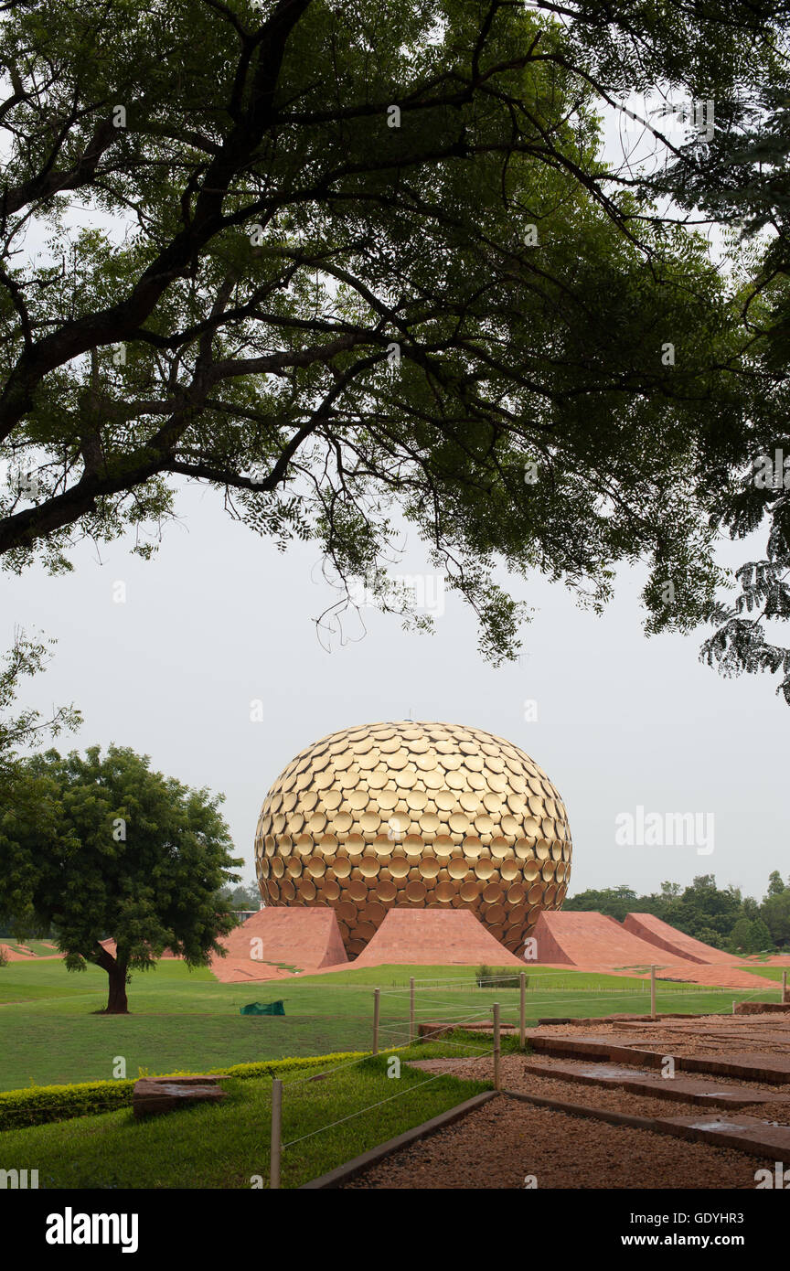 The Matrimandir, an edifice of spiritual significance, in Auroville ...