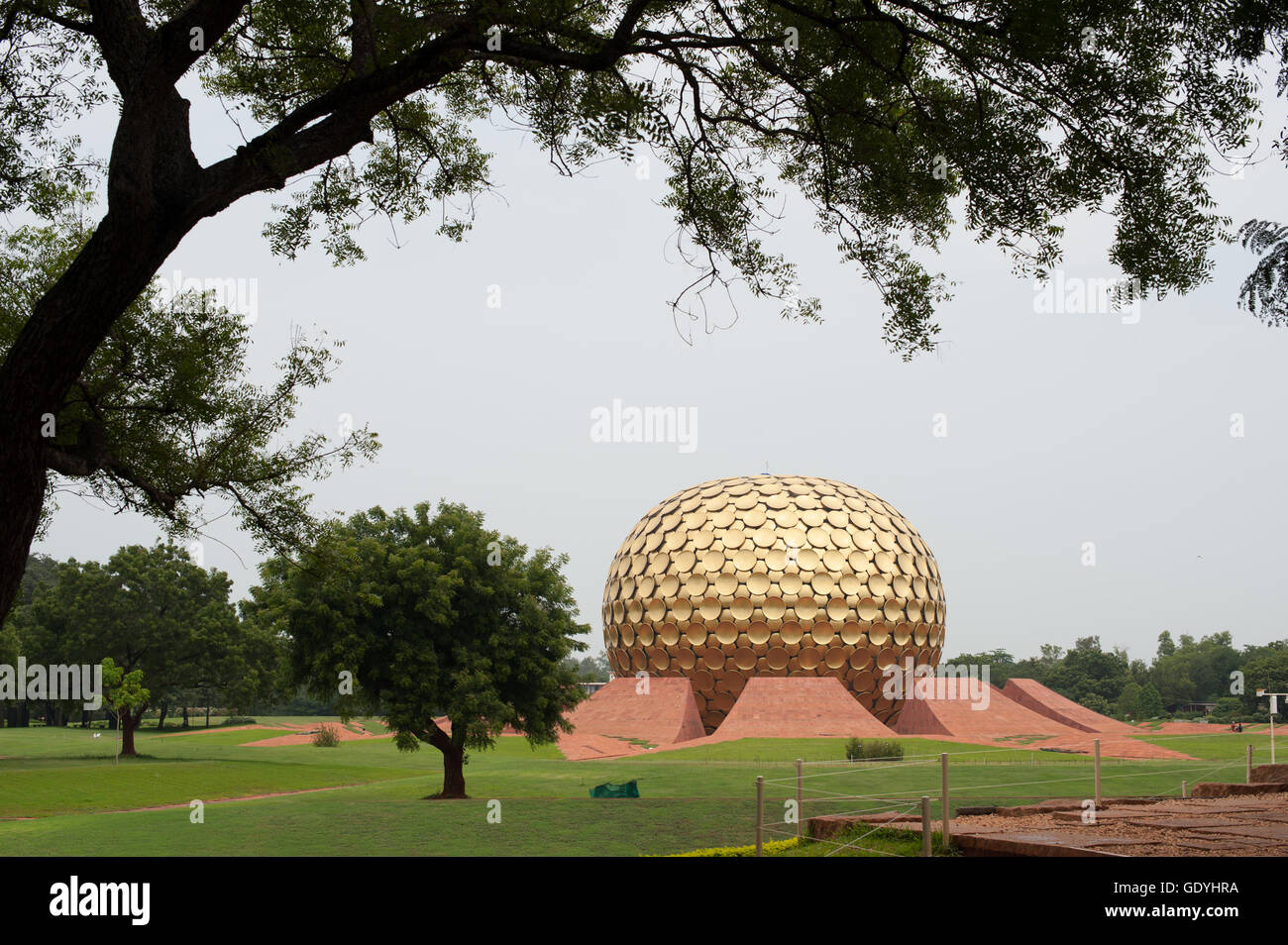 The Matrimandir, an edifice of spiritual significance, in Auroville ...