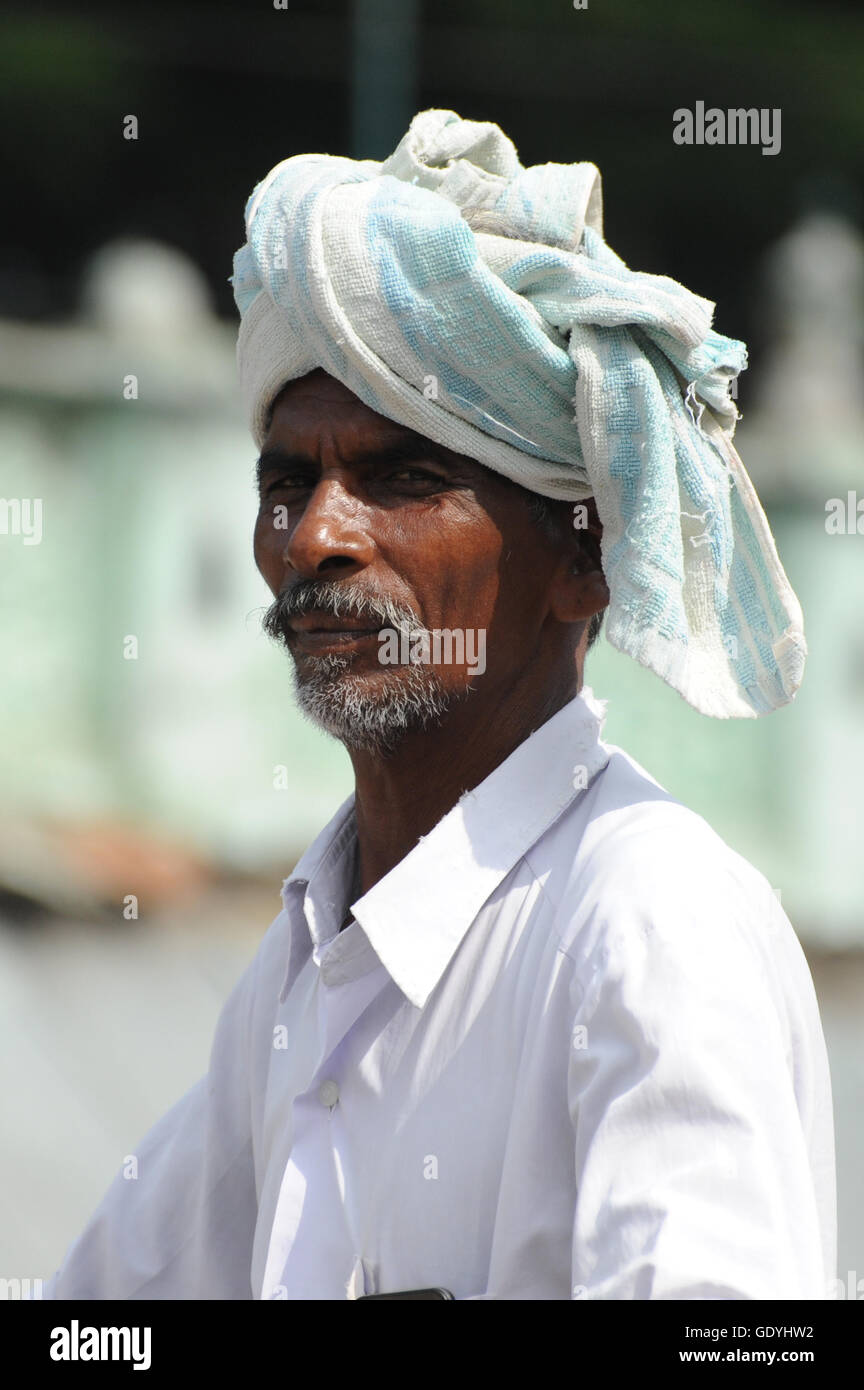 A local man poses near Puducherry, India, on 13 October 2015. Photo ...