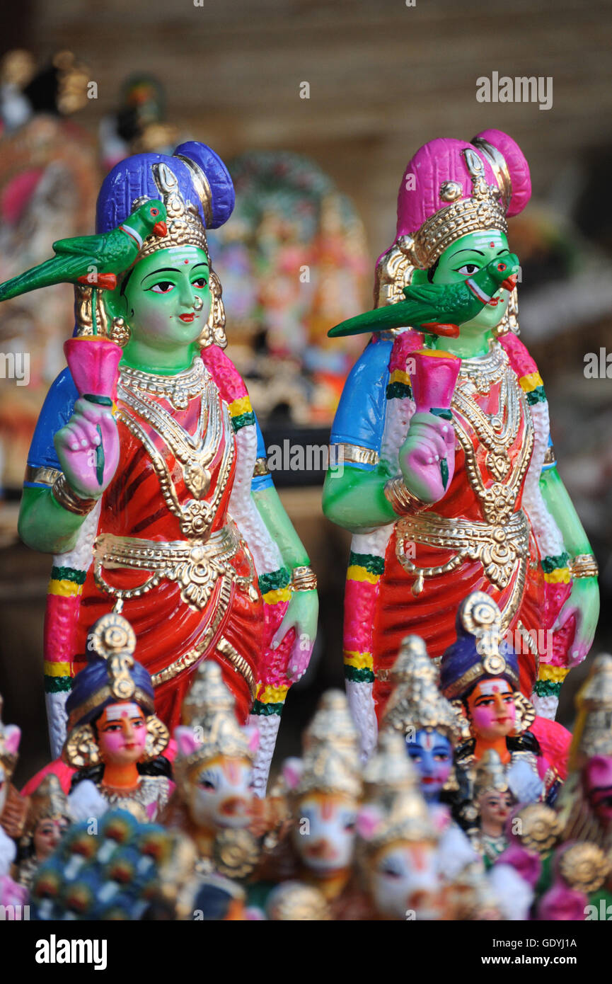 Religious statues at a local market in Puducherry, India, on 11 October ...