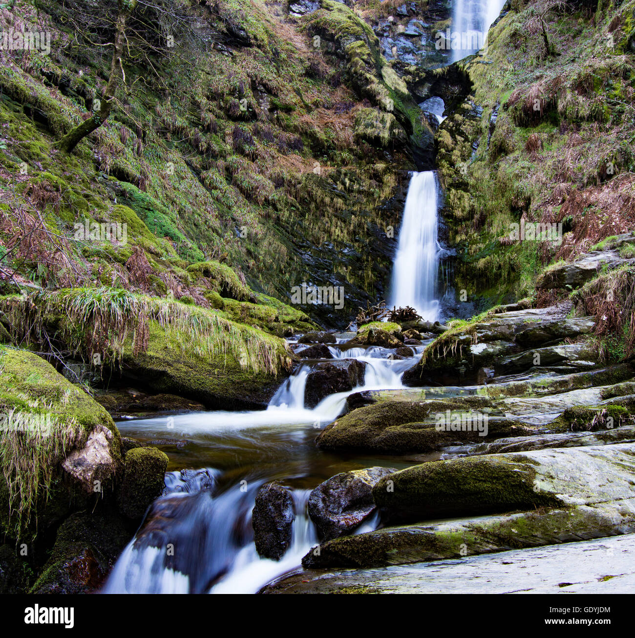 Pistyll Rhaeadr Waterfall, Wales, in Long Exposure during Autumn/Fall ...