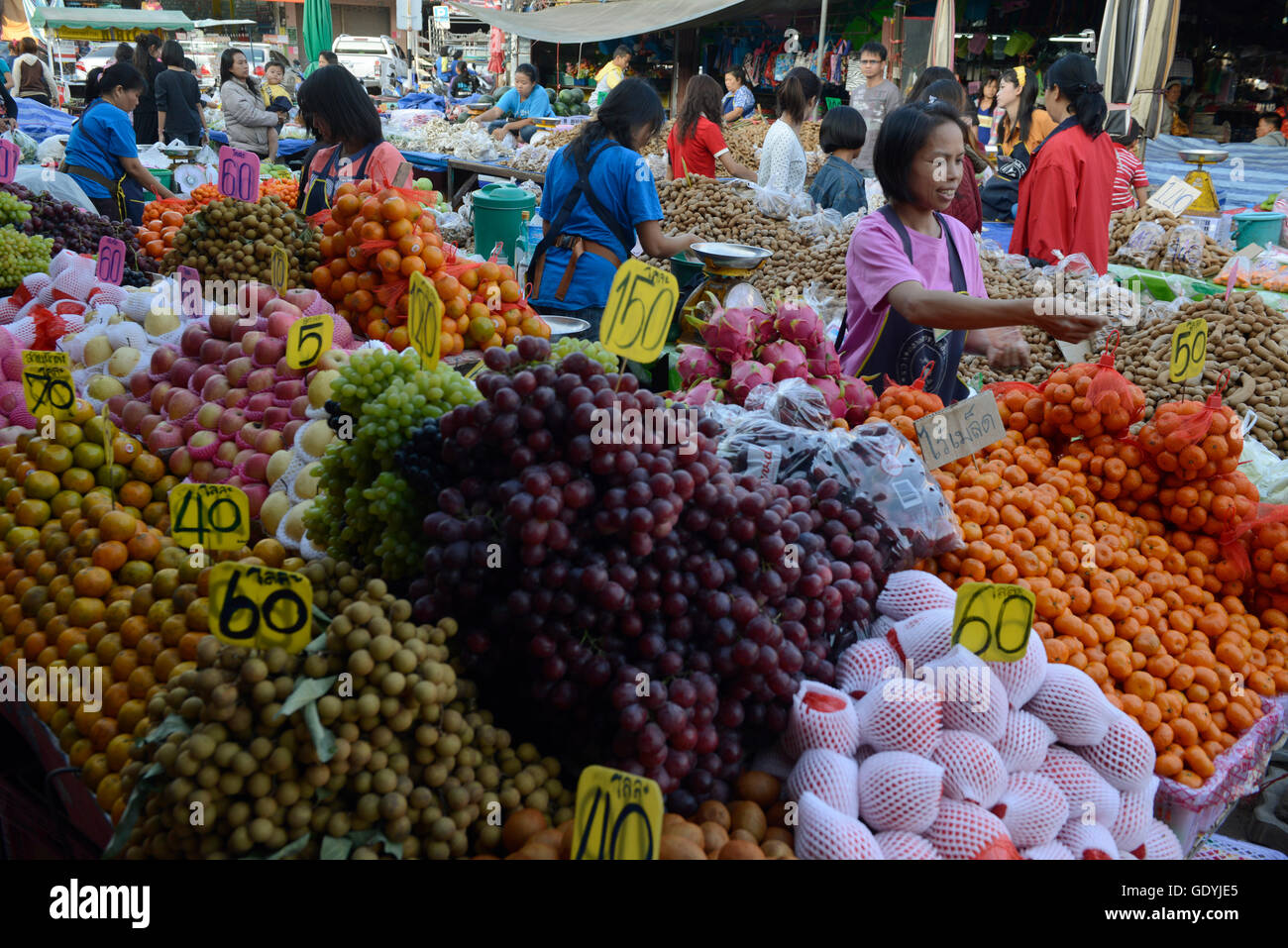 the market in the city of Amnat Charoen in the Provinz Amnat Charoen in ...