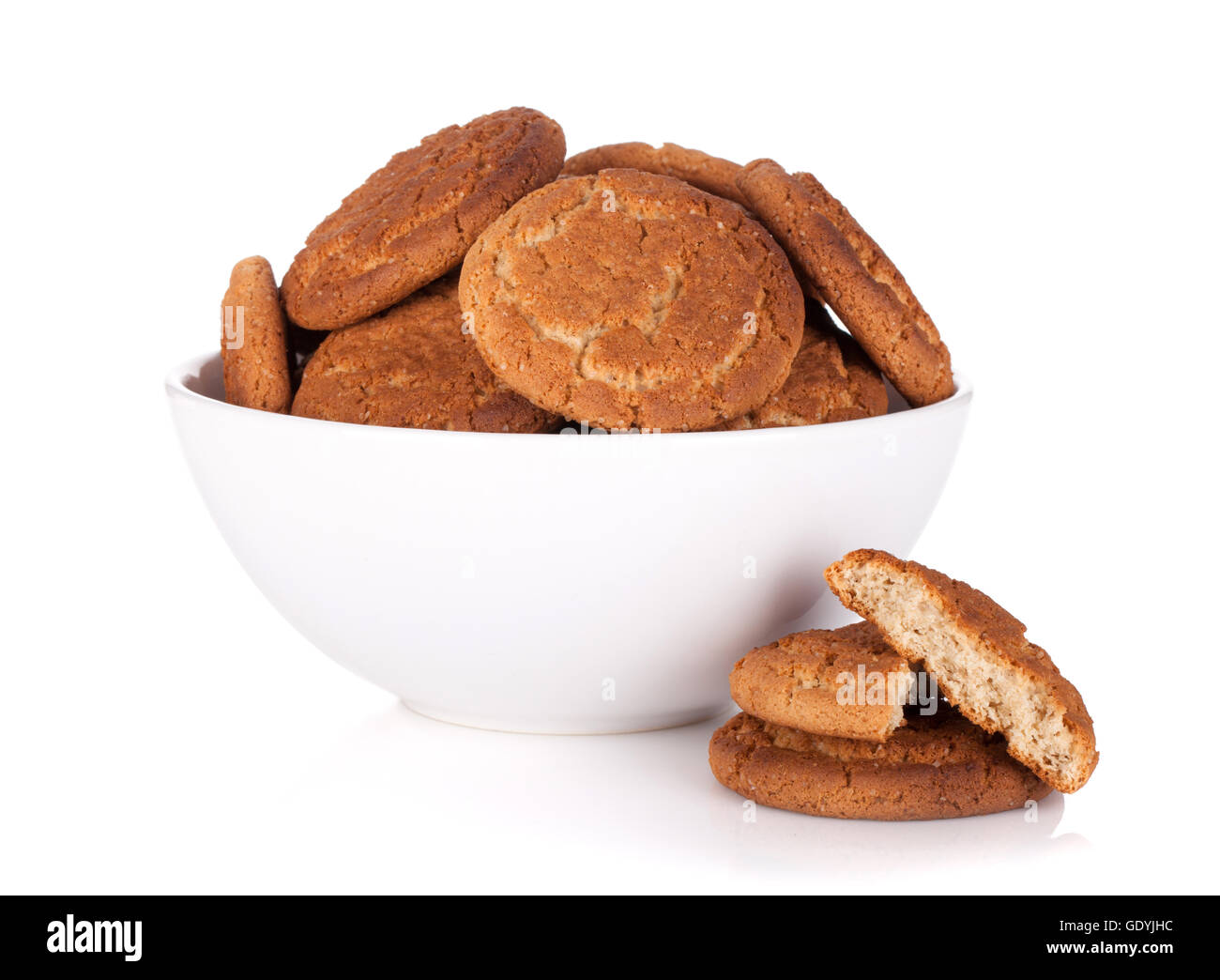 Bowl of cookies. Isolated on white background Stock Photo - Alamy