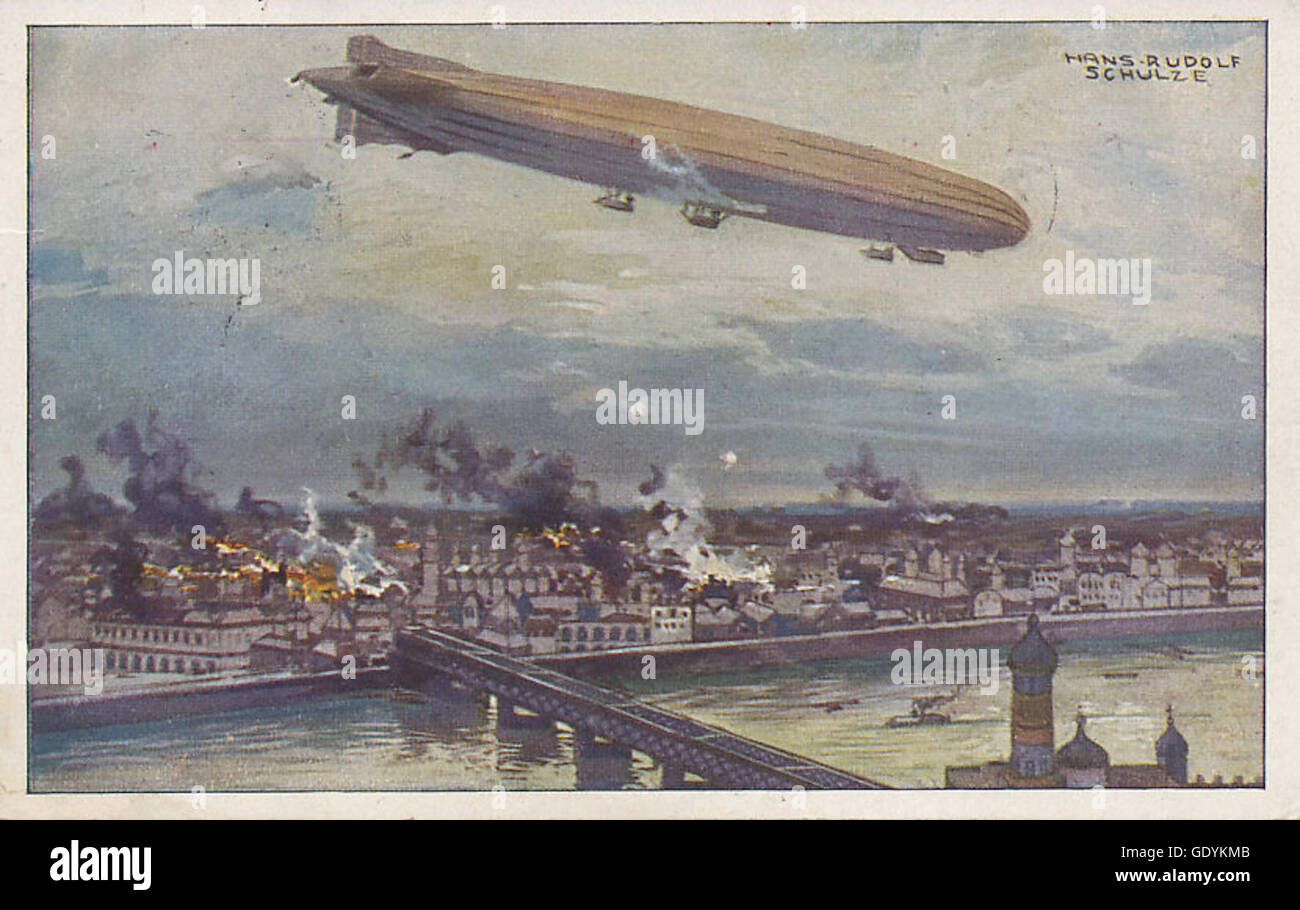 German airship bombing Warsaw Stock Photo - Alamy