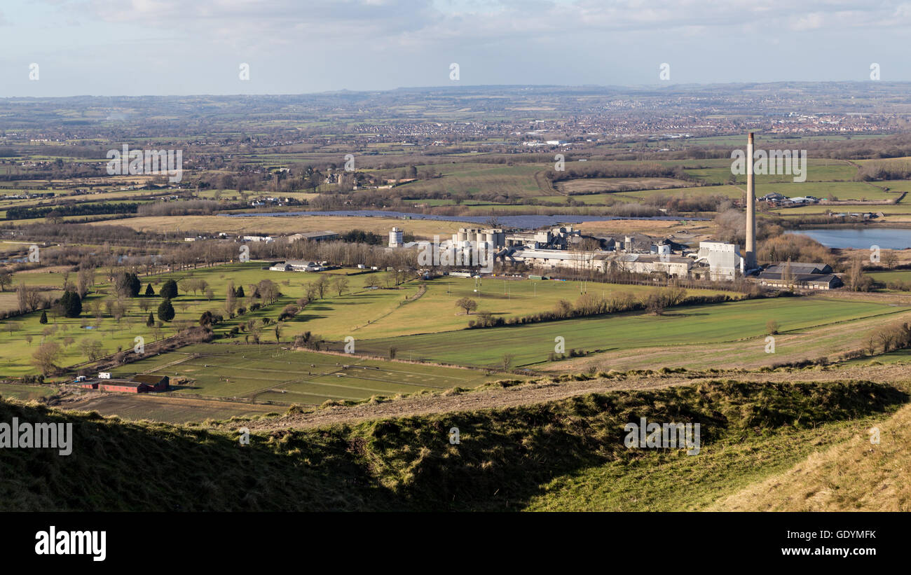 The derelict Westbury Cement Works chimney, towering over the Wiltshire ...