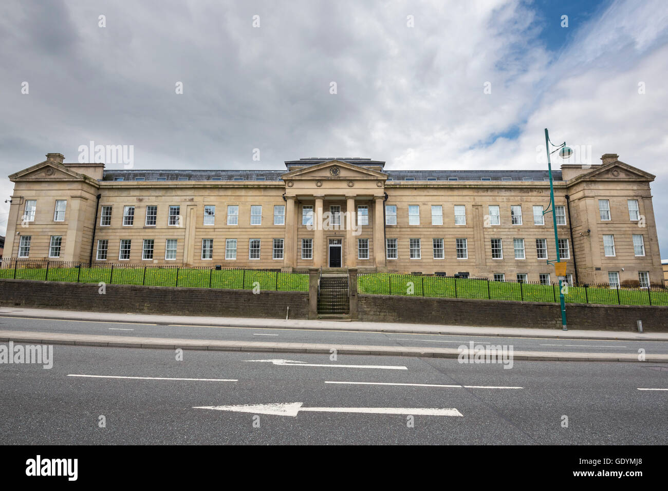 The old Stockport infirmary building on the A6 in Stockport, Greater ...