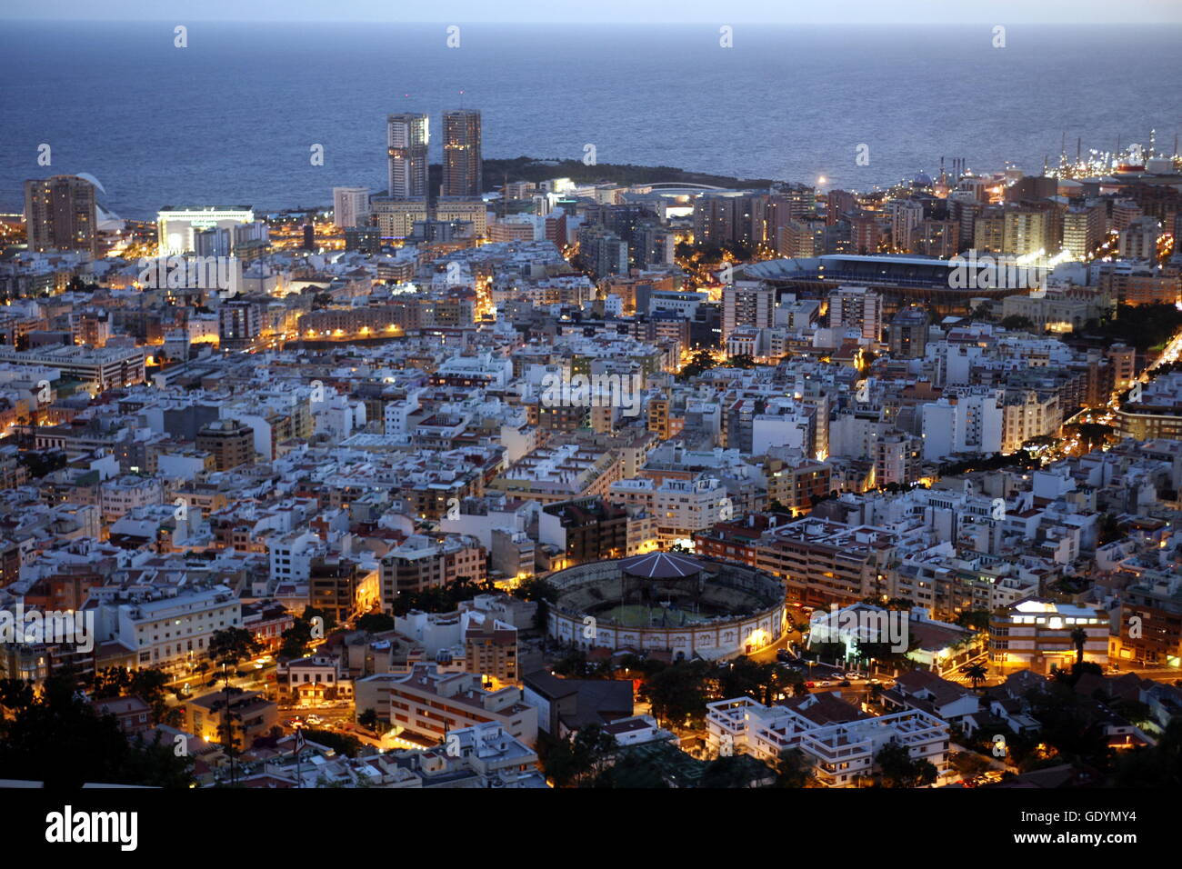 The view of the City of Santa Cruz on the Island of Tenerife on the ...