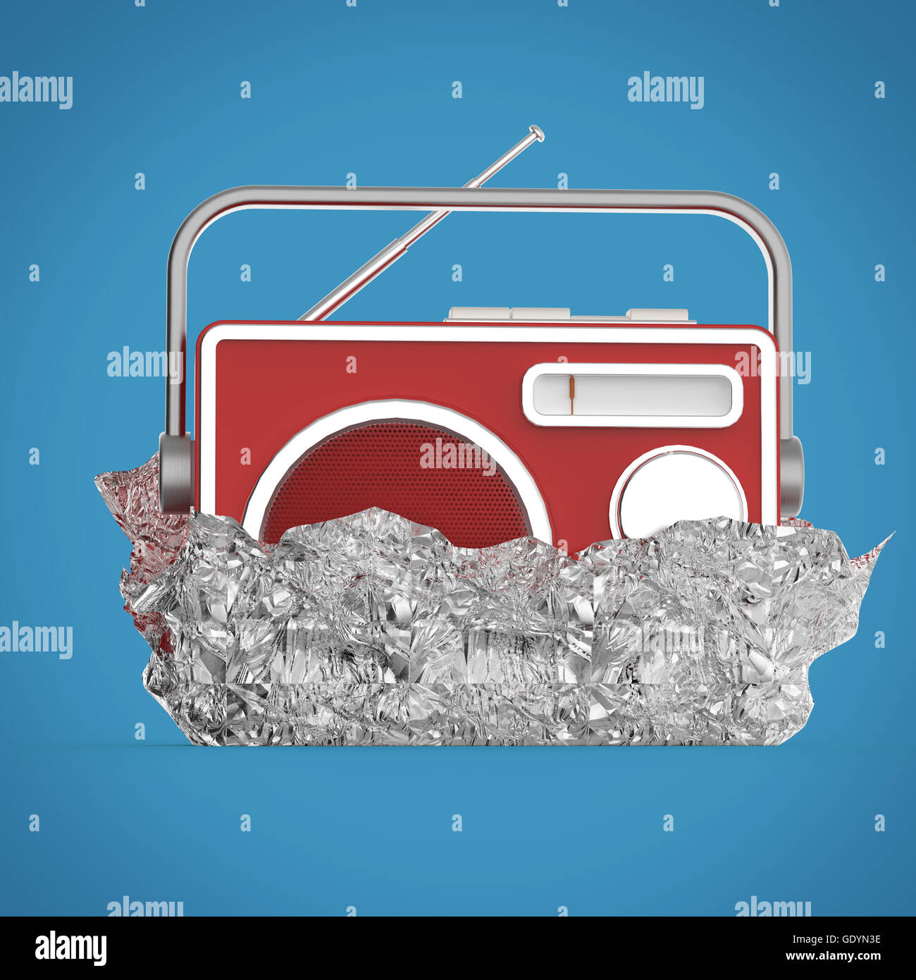 Vintage colorful radio tuner receiver render isolated Stock Photo - Alamy
