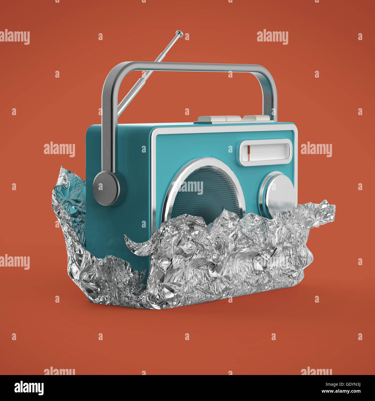 Vintage colorful radio tuner receiver render isolated Stock Photo - Alamy