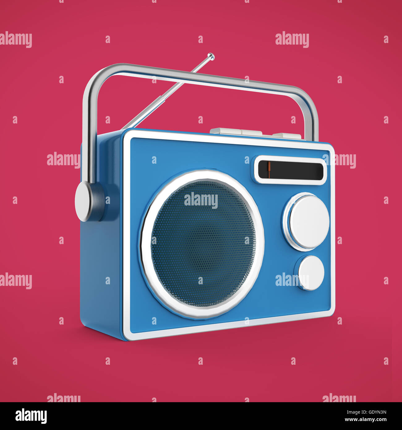 Vintage colorful radio tuner receiver render isolated Stock Photo - Alamy
