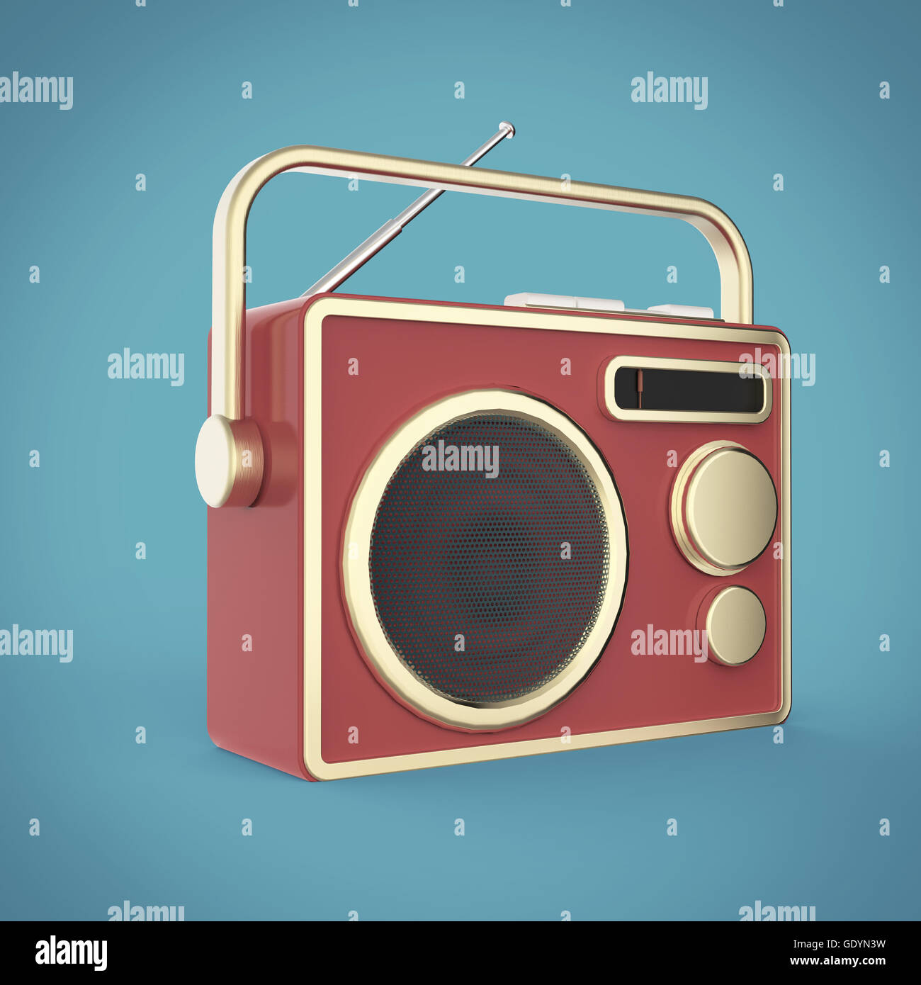 Vintage colorful radio tuner receiver render isolated Stock Photo - Alamy