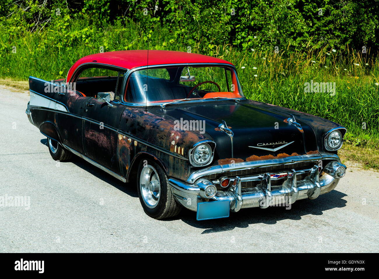 1957 Chevrolet Bel Air 4 Door Hard top Rat Rod Stock Photo - Alamy