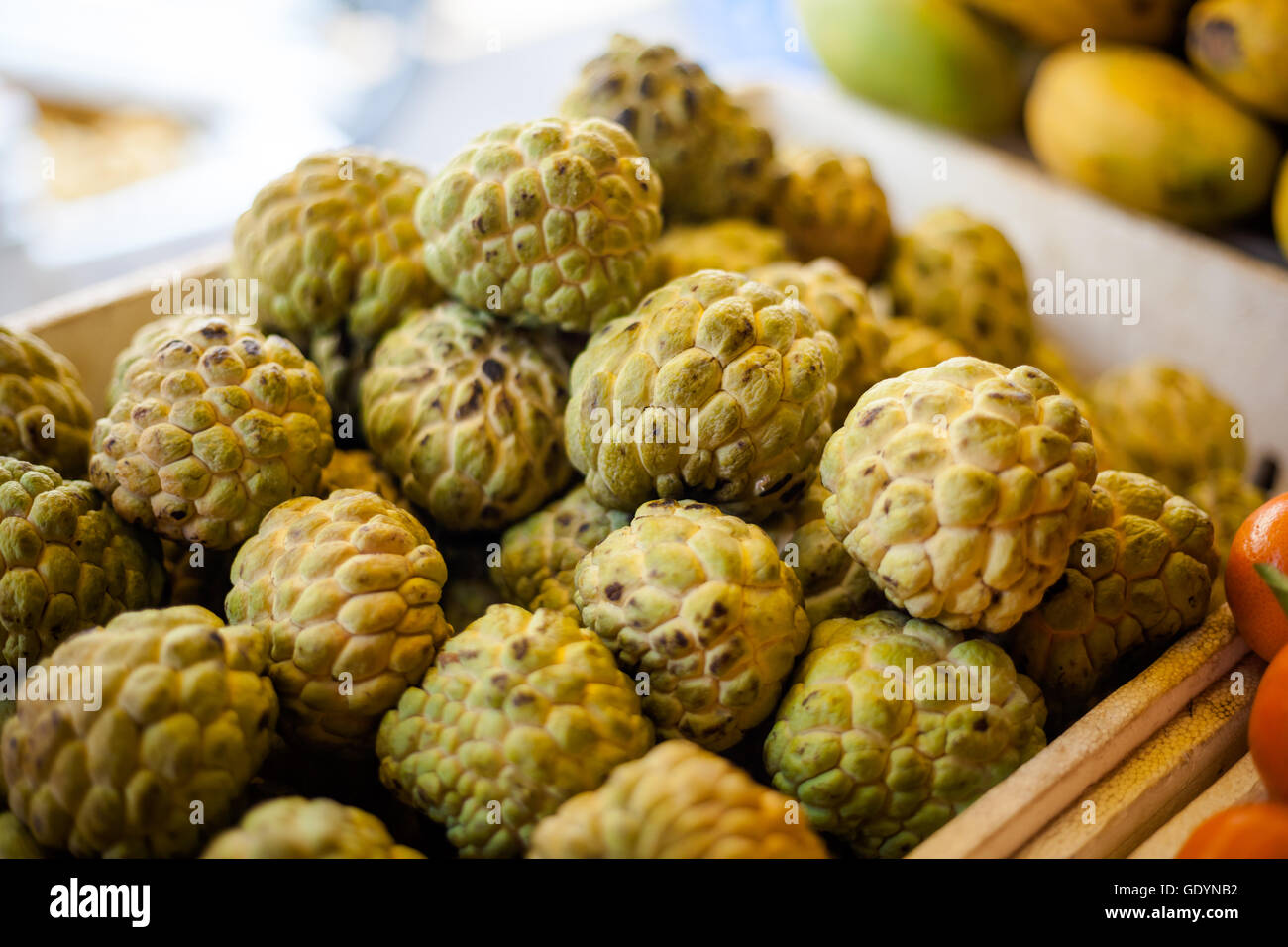 Fresh custard apple. Traditional thai market Stock Photo - Alamy