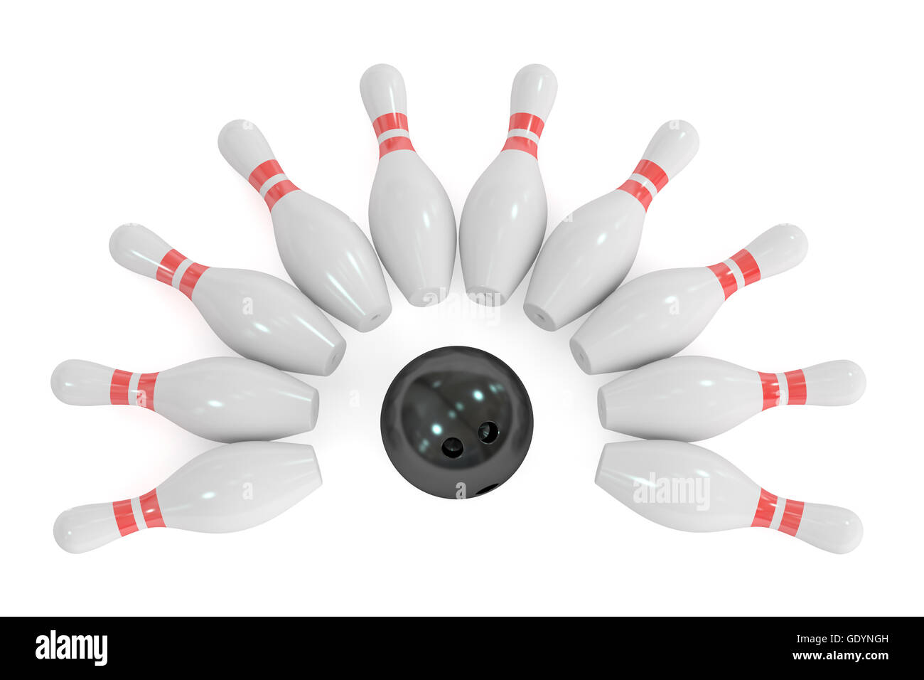 Bowling concept, 3D rendering isolated on white background Stock Photo ...