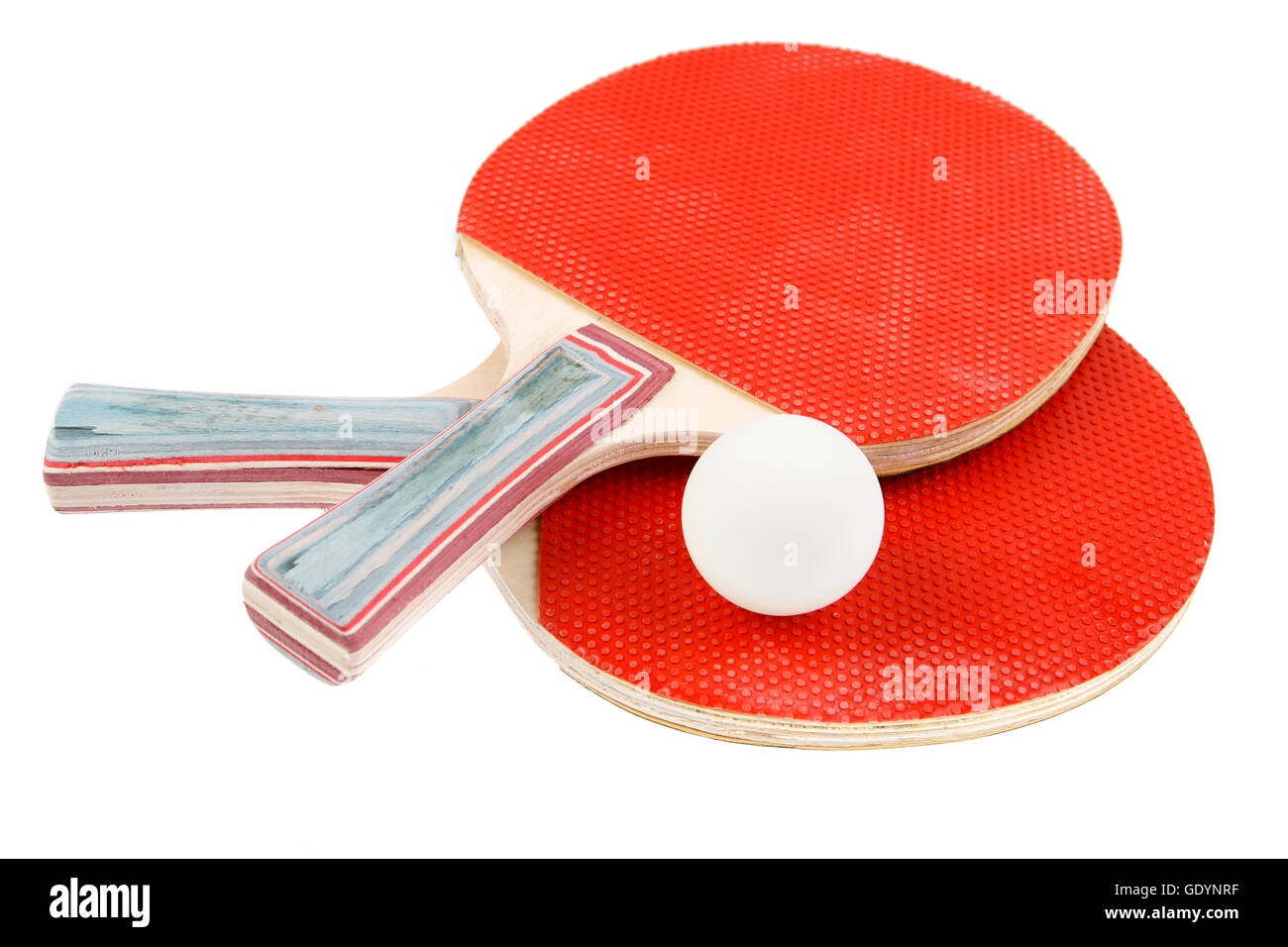 Table tennis bats and ball Stock Photo - Alamy