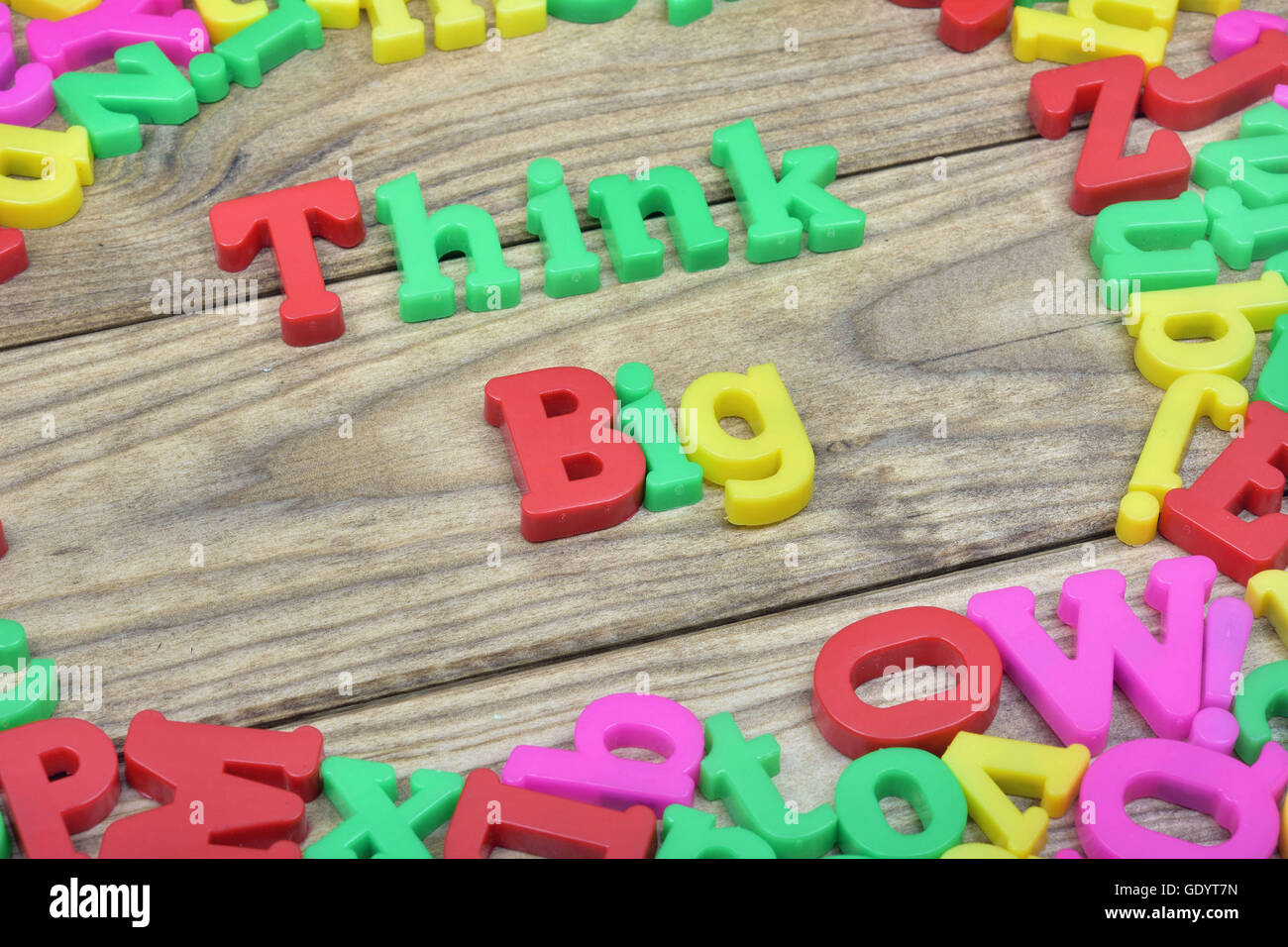 Think big word on wooden table Stock Photo - Alamy