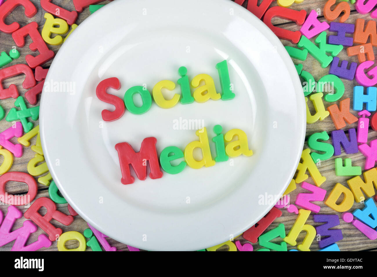 word on white plate and magnetic letters Stock Photo - Alamy