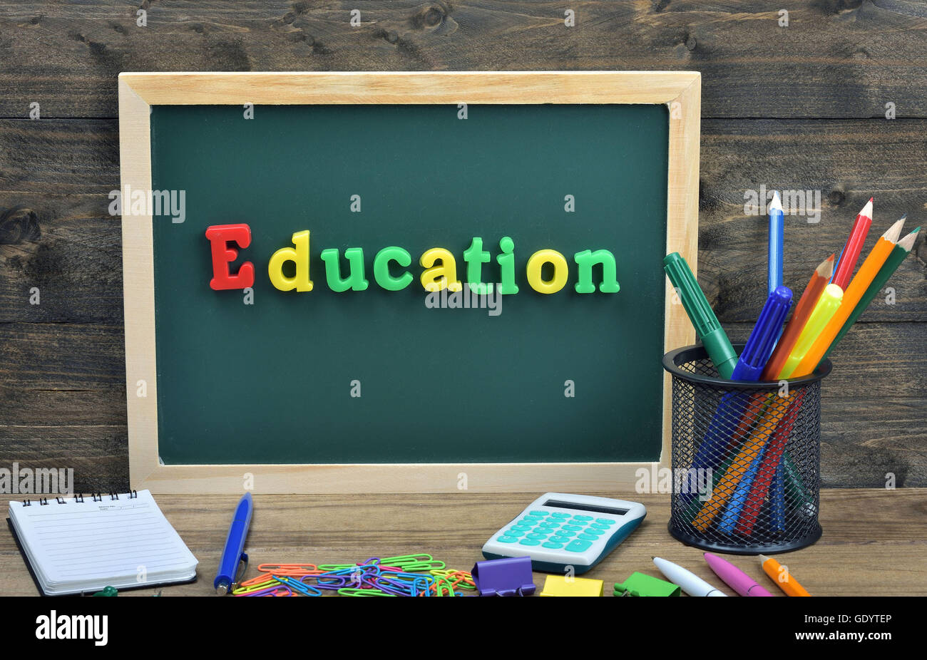 Education word on school board Stock Photo - Alamy