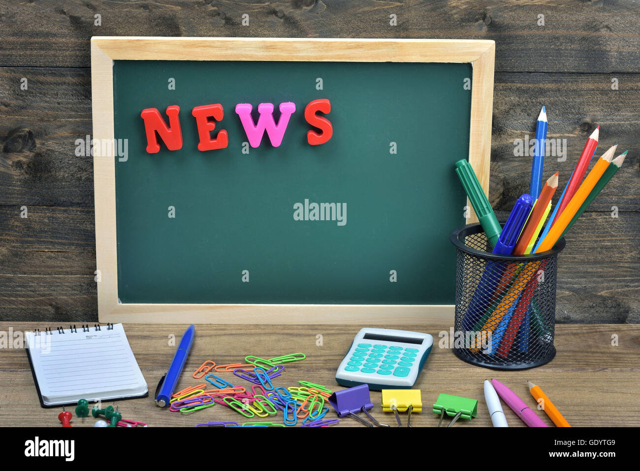 News word on school board Stock Photo - Alamy