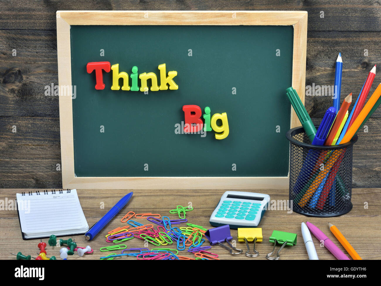 Think big word on school board Stock Photo - Alamy