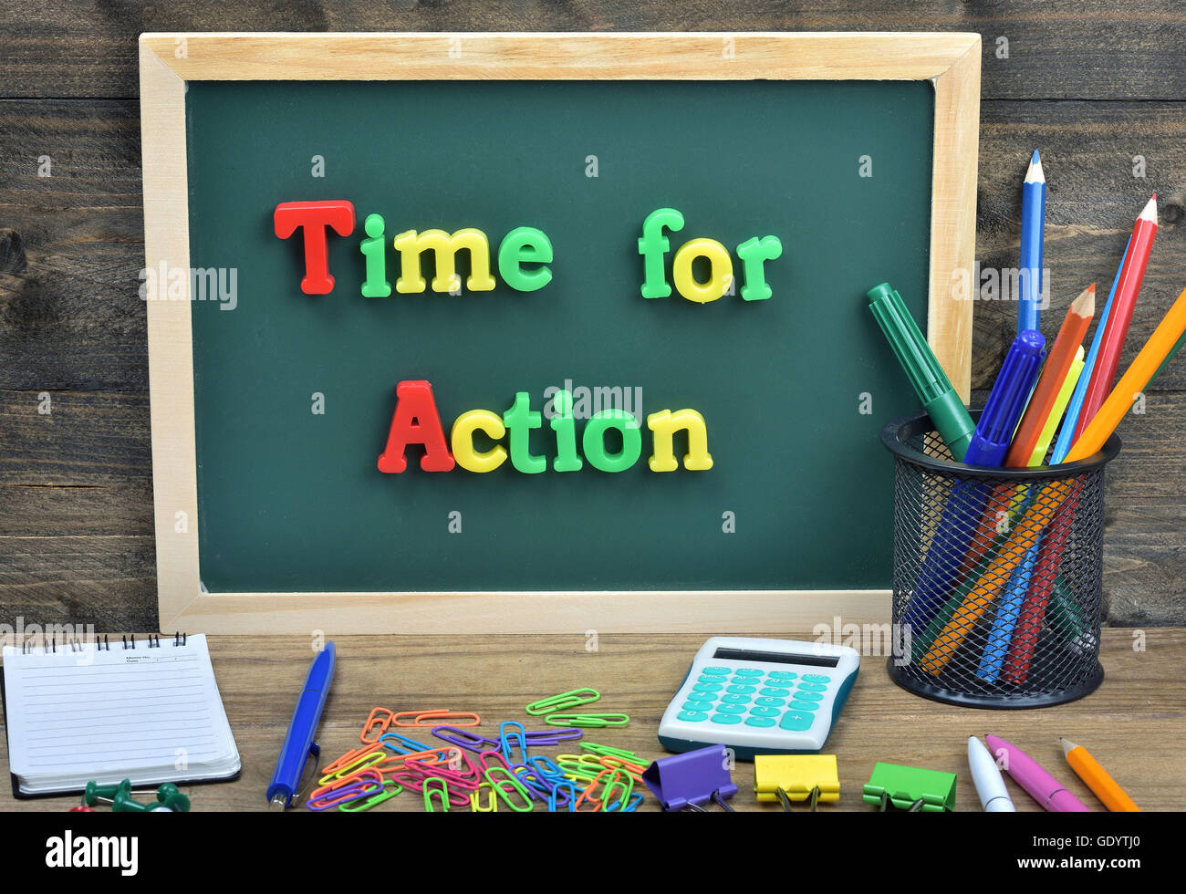 Time for action word on school board Stock Photo - Alamy