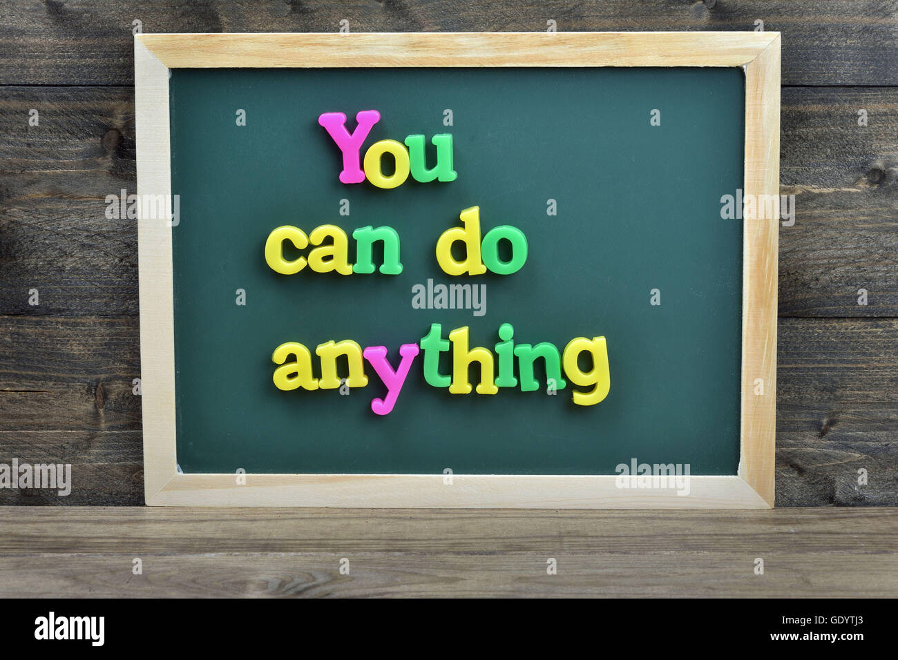 You can do anything word on school board Stock Photo - Alamy