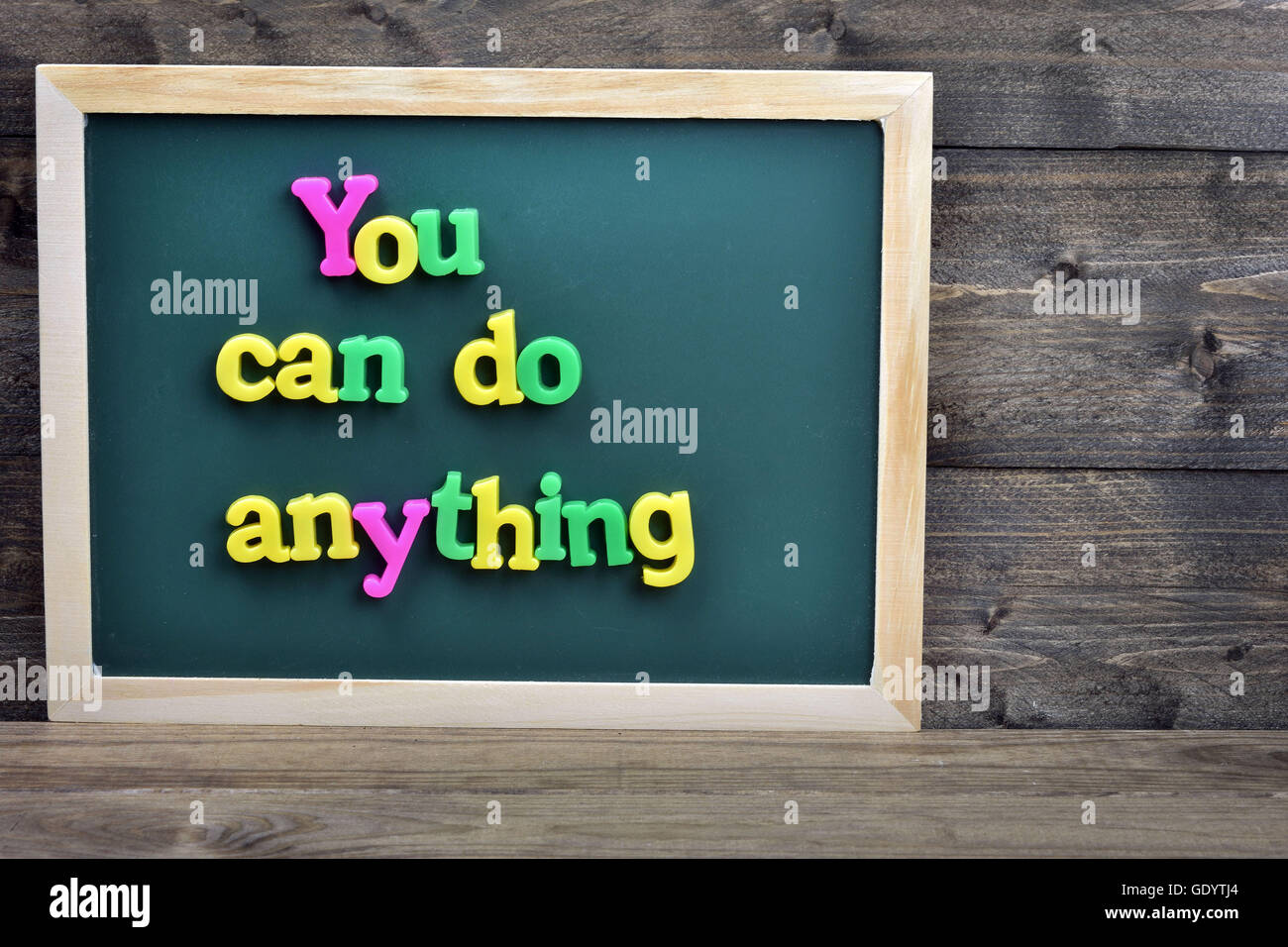 You can do anything word on school board Stock Photo - Alamy