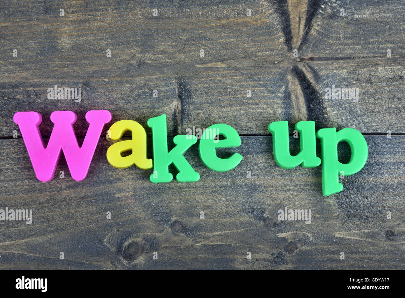 Word wake up hi-res stock photography and images - Alamy