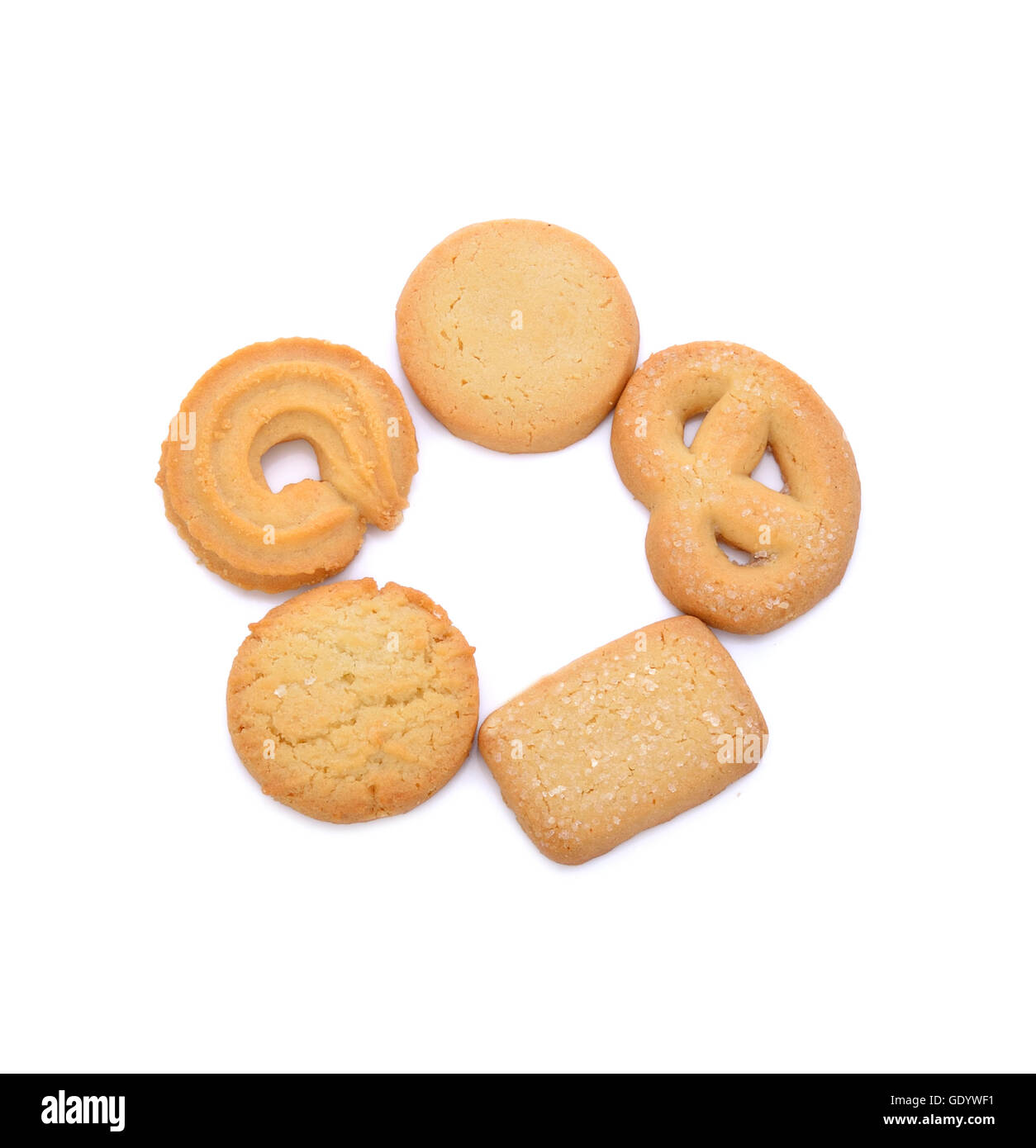 butter cookie isolated on white background Stock Photo - Alamy