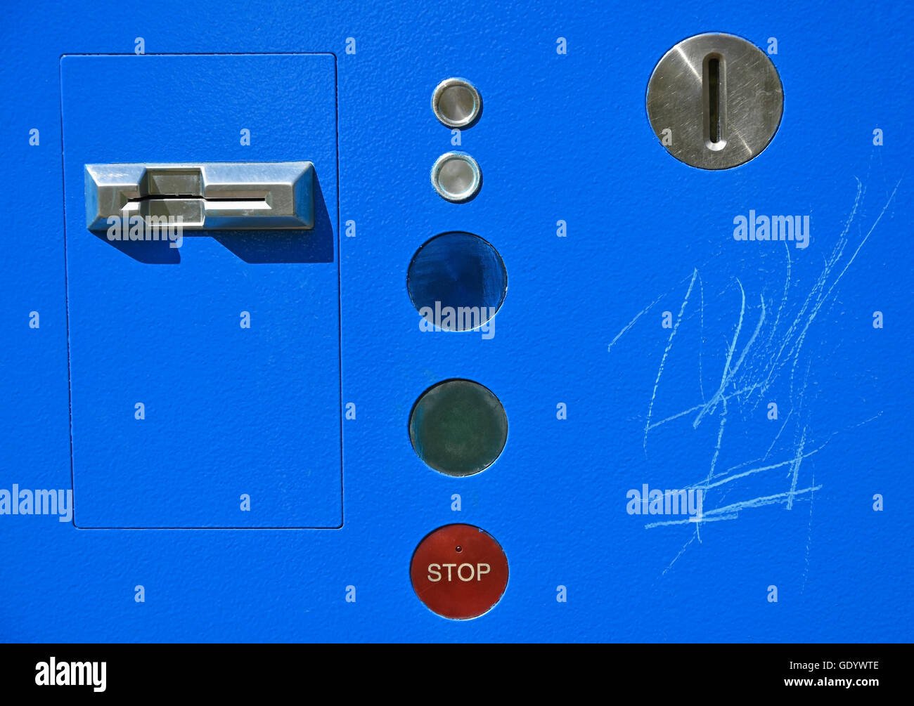 Part of the coin operated parking automat Stock Photo - Alamy