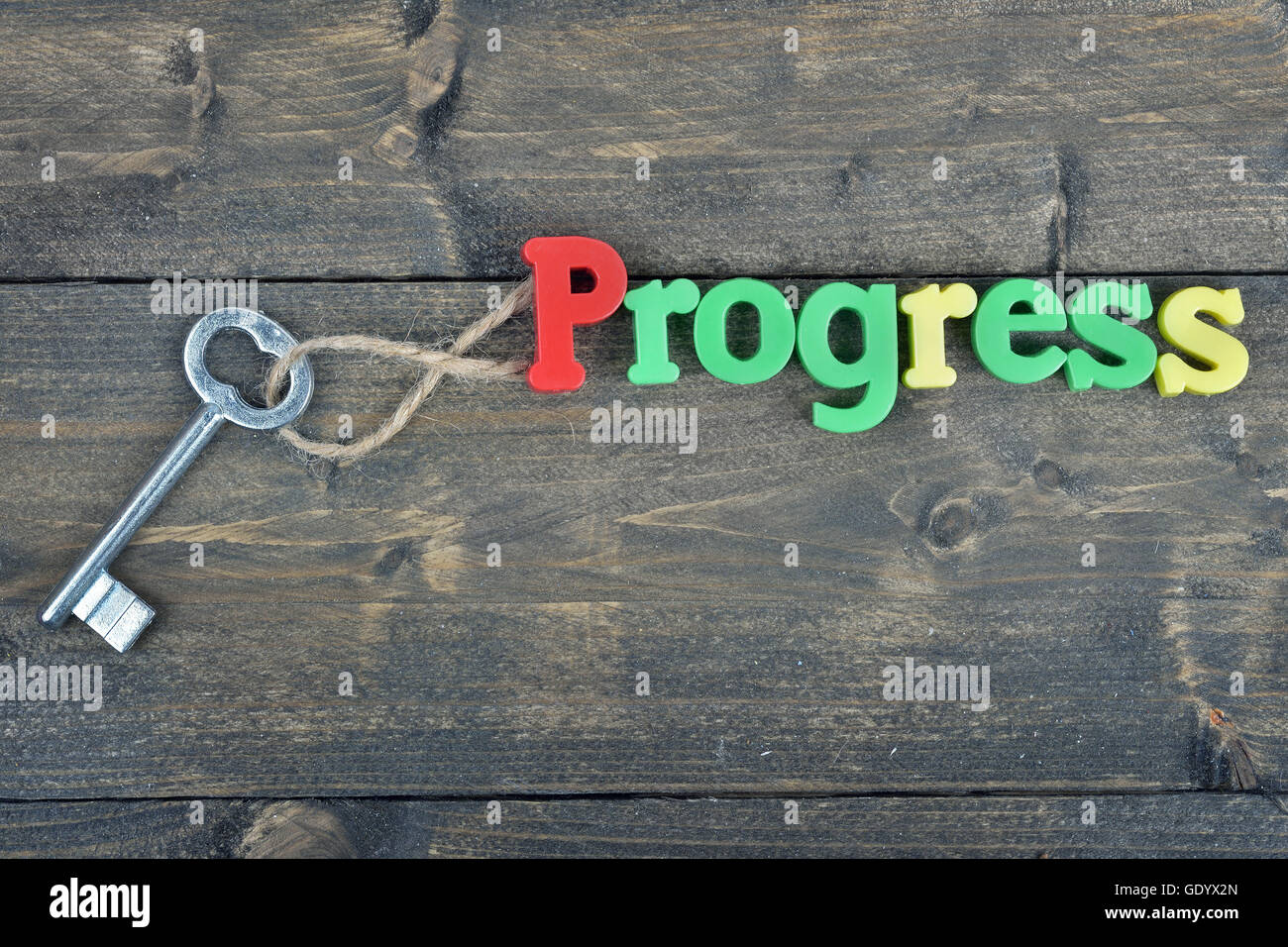 Progress word on wooden table Stock Photo - Alamy