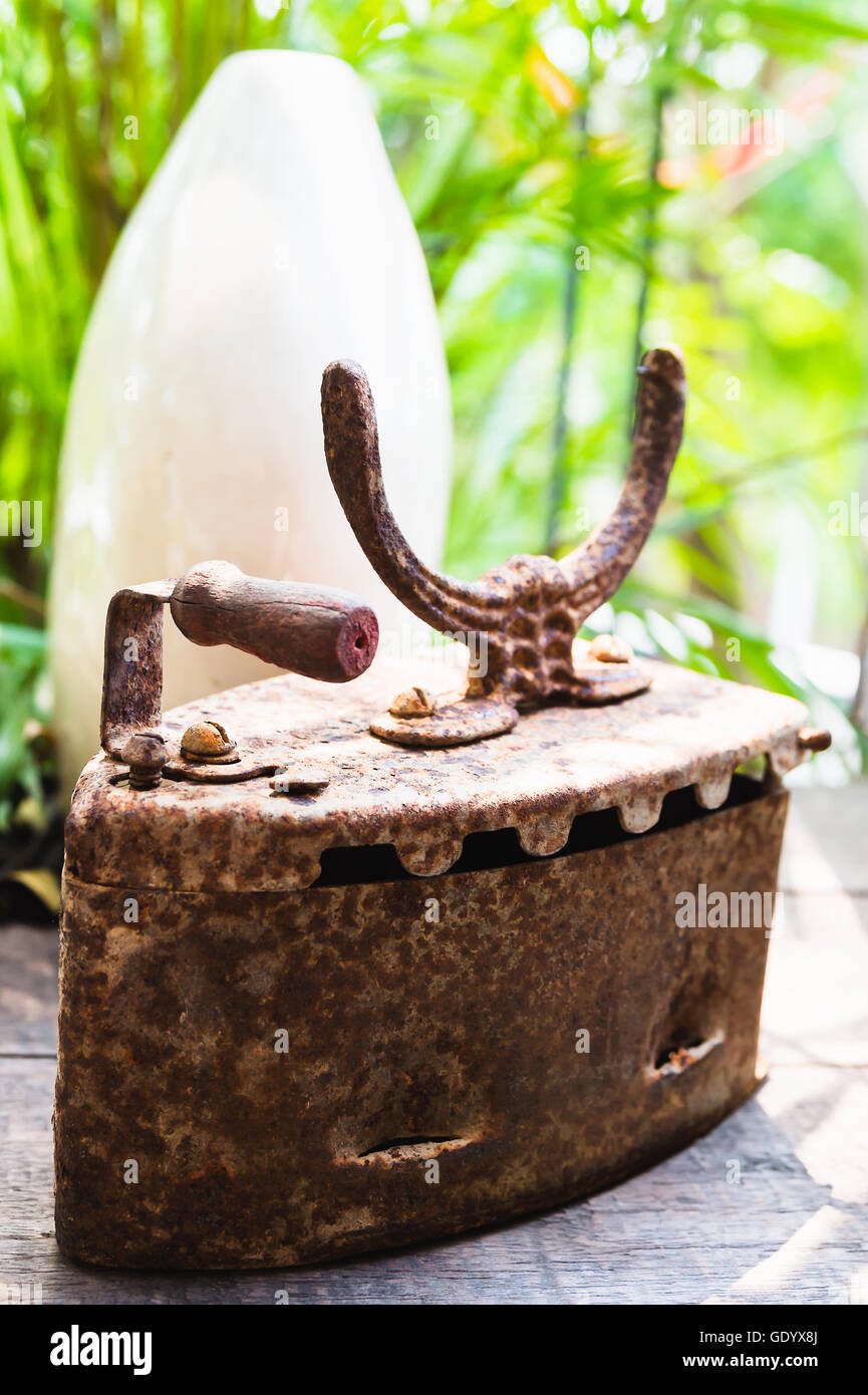 Old charcoal iron Stock Photo - Alamy