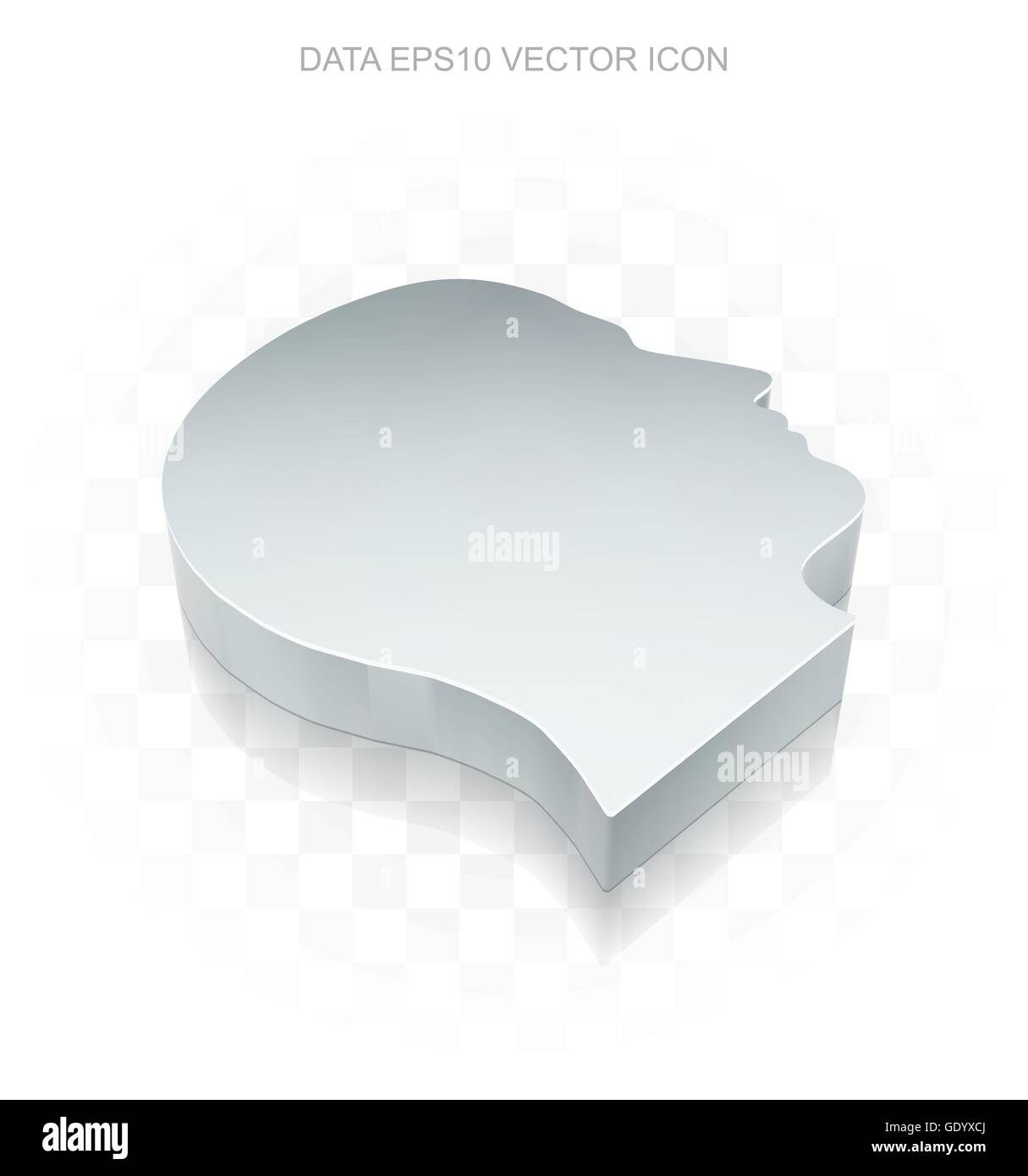 Data icon: Flat metallic 3d Head, transparent shadow, EPS 10 vector Stock Vector Image & Art - Alamy