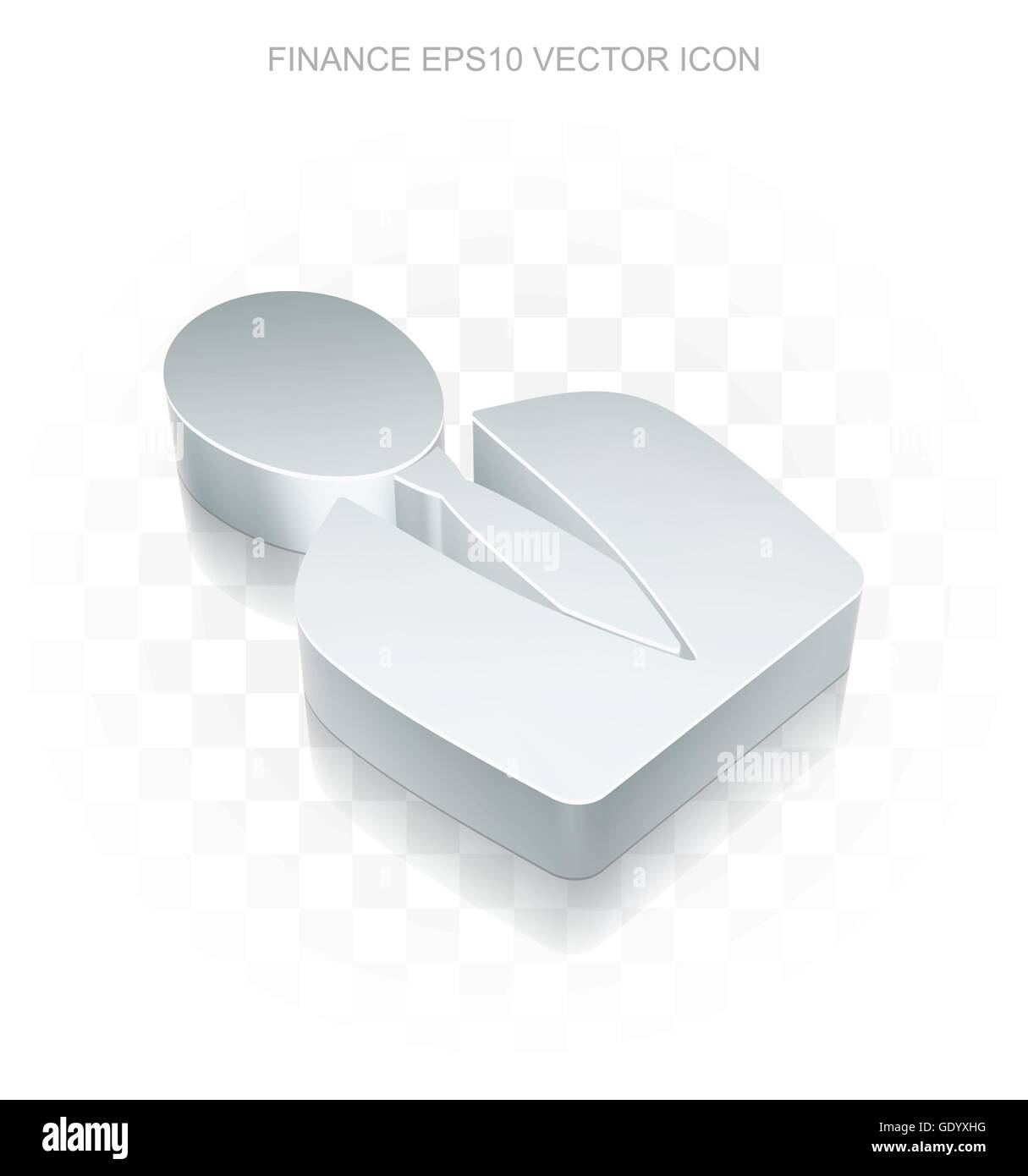 Business icon: Flat metallic 3d Business Man, transparent shadow, EPS ...